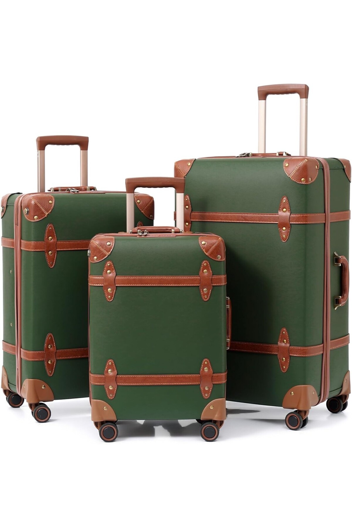 VARSTHREE Vintage Bavul Seti 3 Parça Retro Tekerlekli Bavul (20"+24"+28 ...