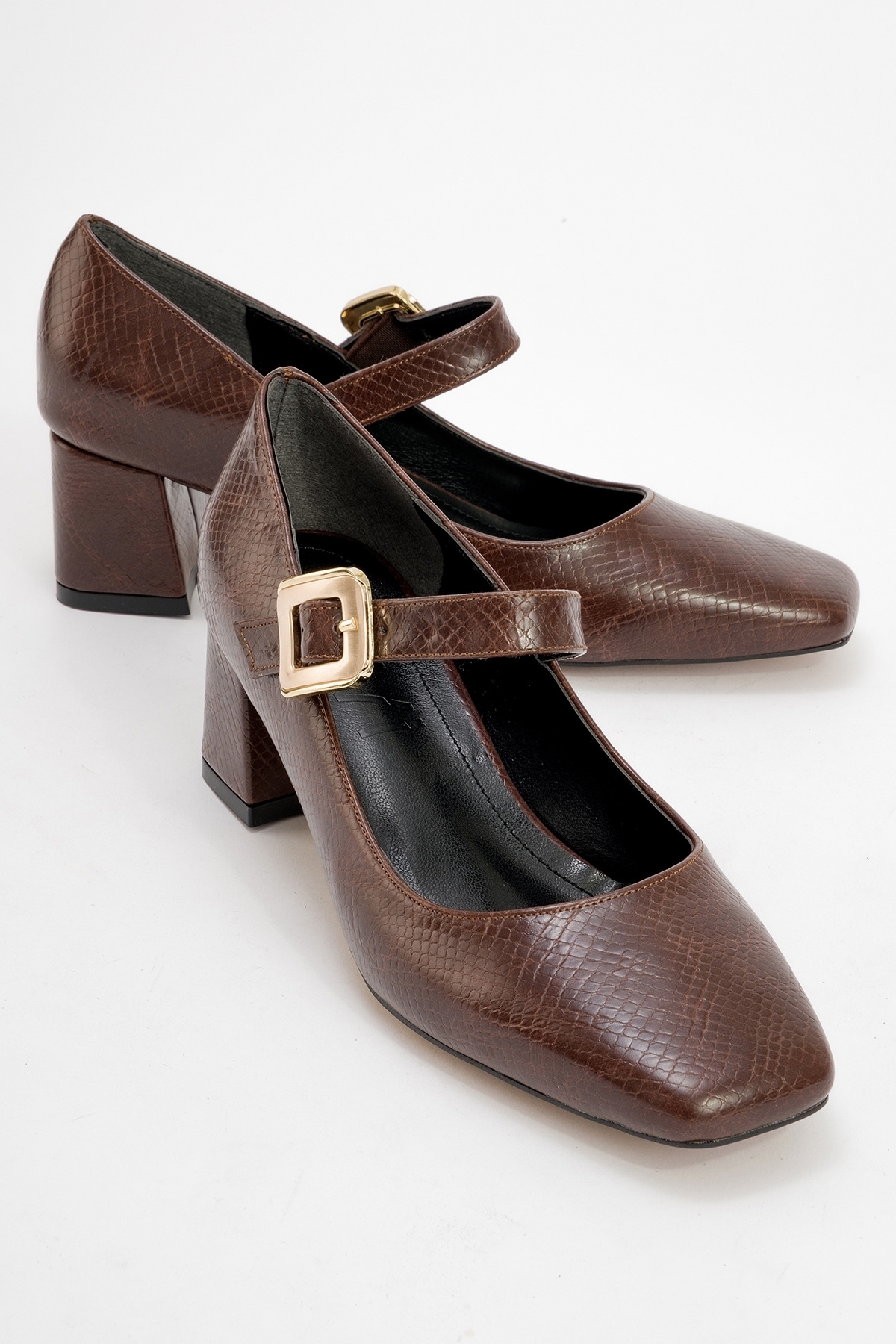 luvishoes DOLVA Kahve Desenli Kadın Kalın Topuklu Ayakkabı Fiyatı ...