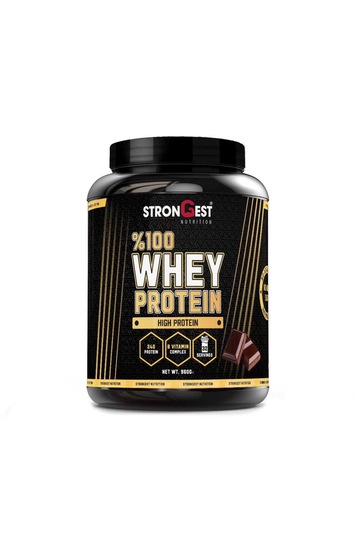 STRONGEST Whey Protein 960 Gr 32 Servis Çikolata Aromalı %100 Whey ...