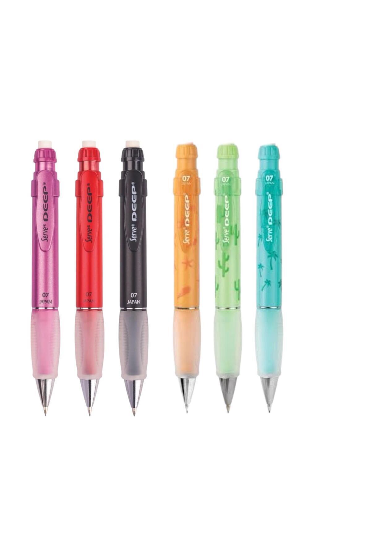 Serve Deep 0,7 Doğa Temalı & Metalik Renkli Versatil Kalem Seti 6' lı ...