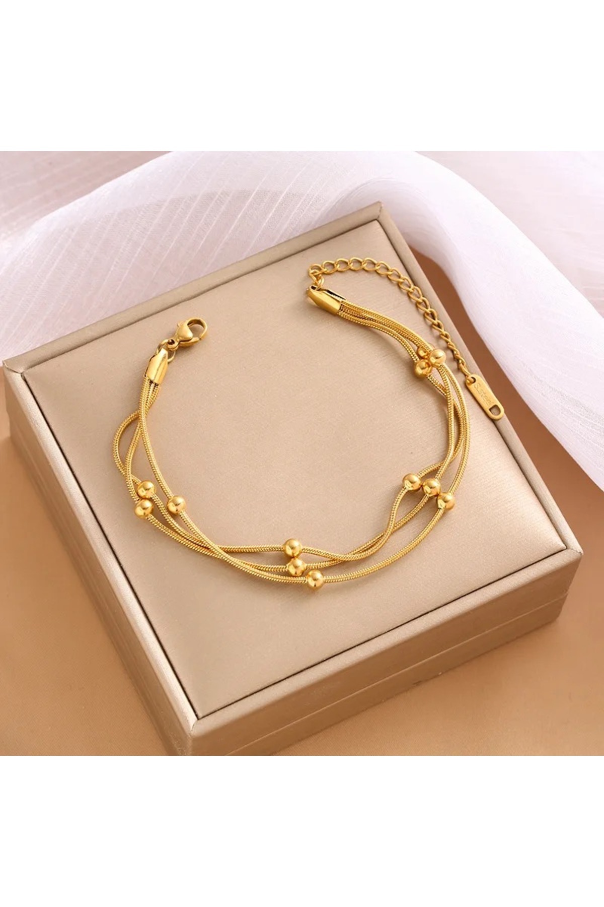 RENGARENG Dorika Gold Çelik Bileklik 16+5 cm Fiyatı, Yorumları - Trendyol