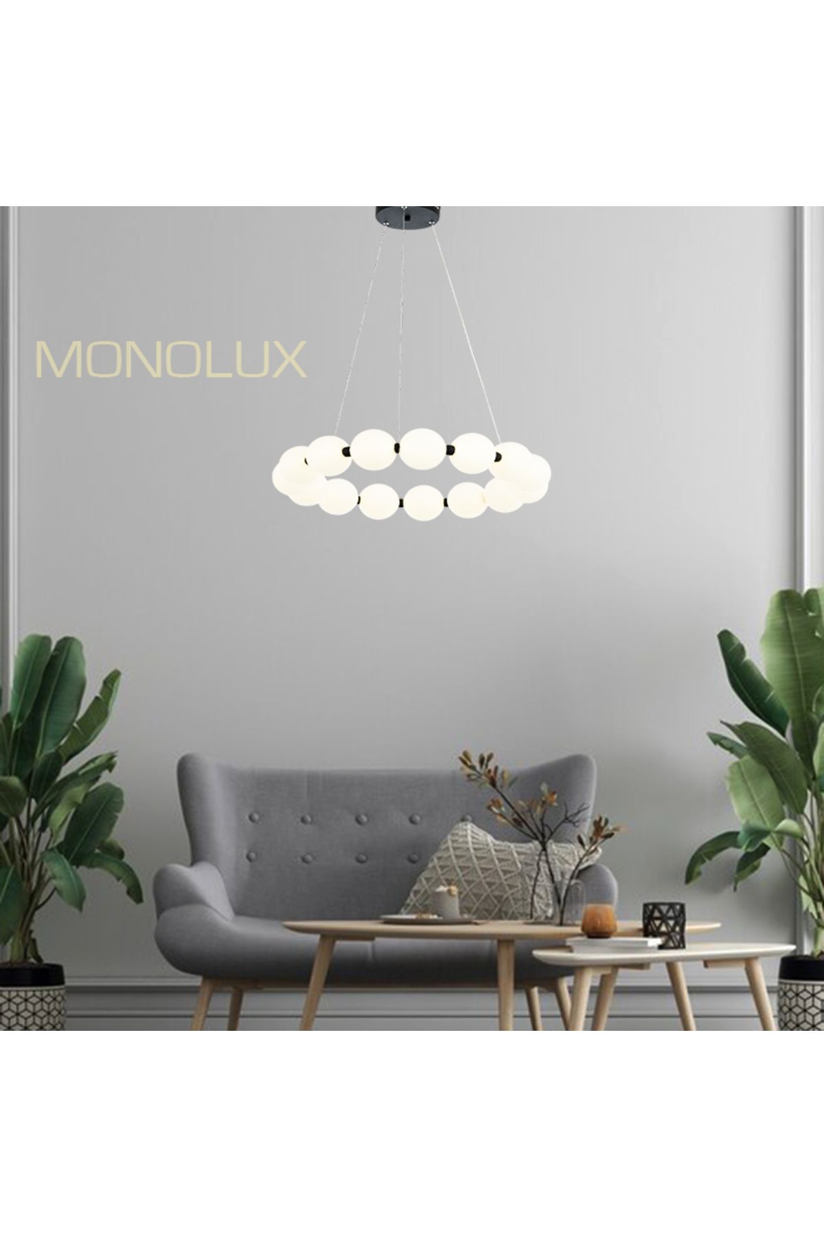 Monolux Ø70cm Led Sarkıt Avize Işık:6500K Soğuk Beyaz - Fiyatı, Yorumları