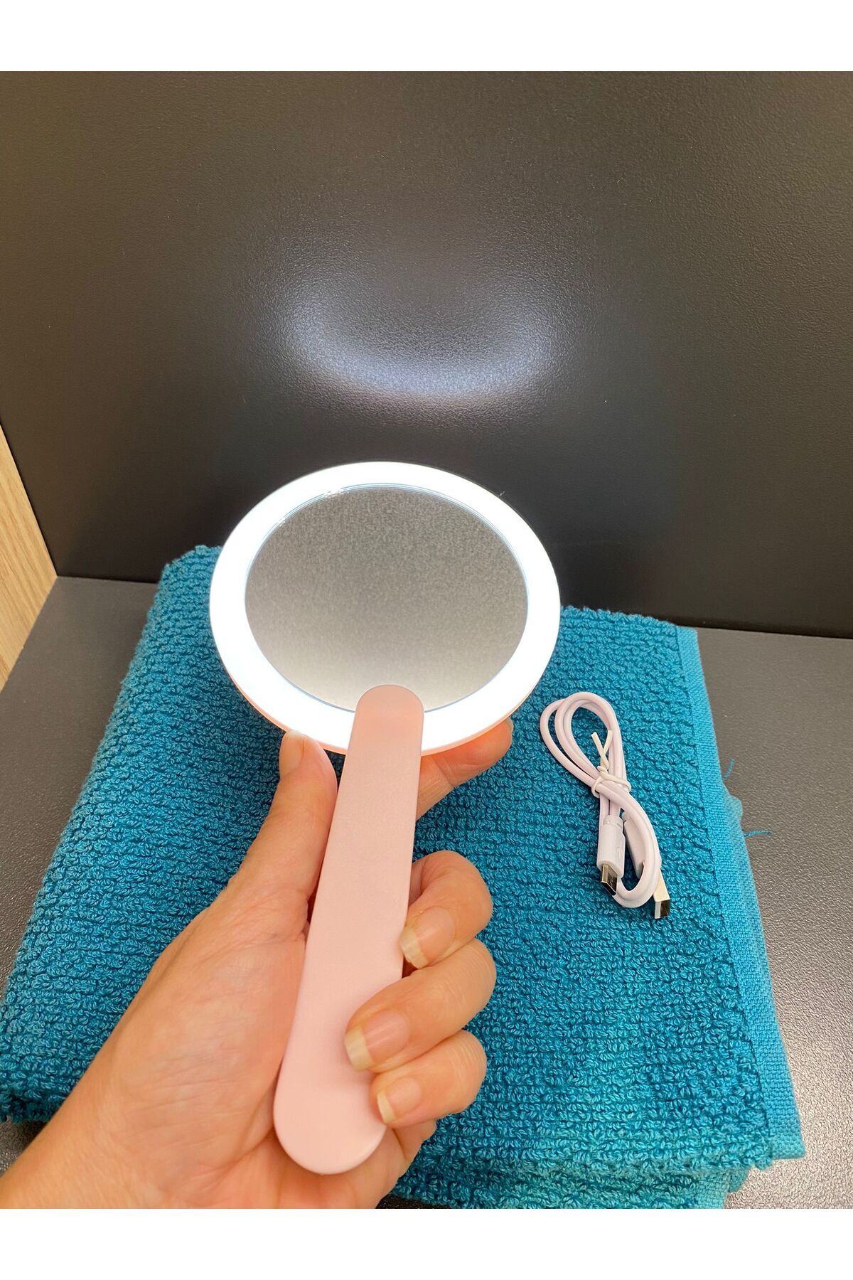 MİNİ TURUNCU BUTİK Mini Ledli Makyaj Aynası Mini Ayna Ledli Ayna Şarj ...