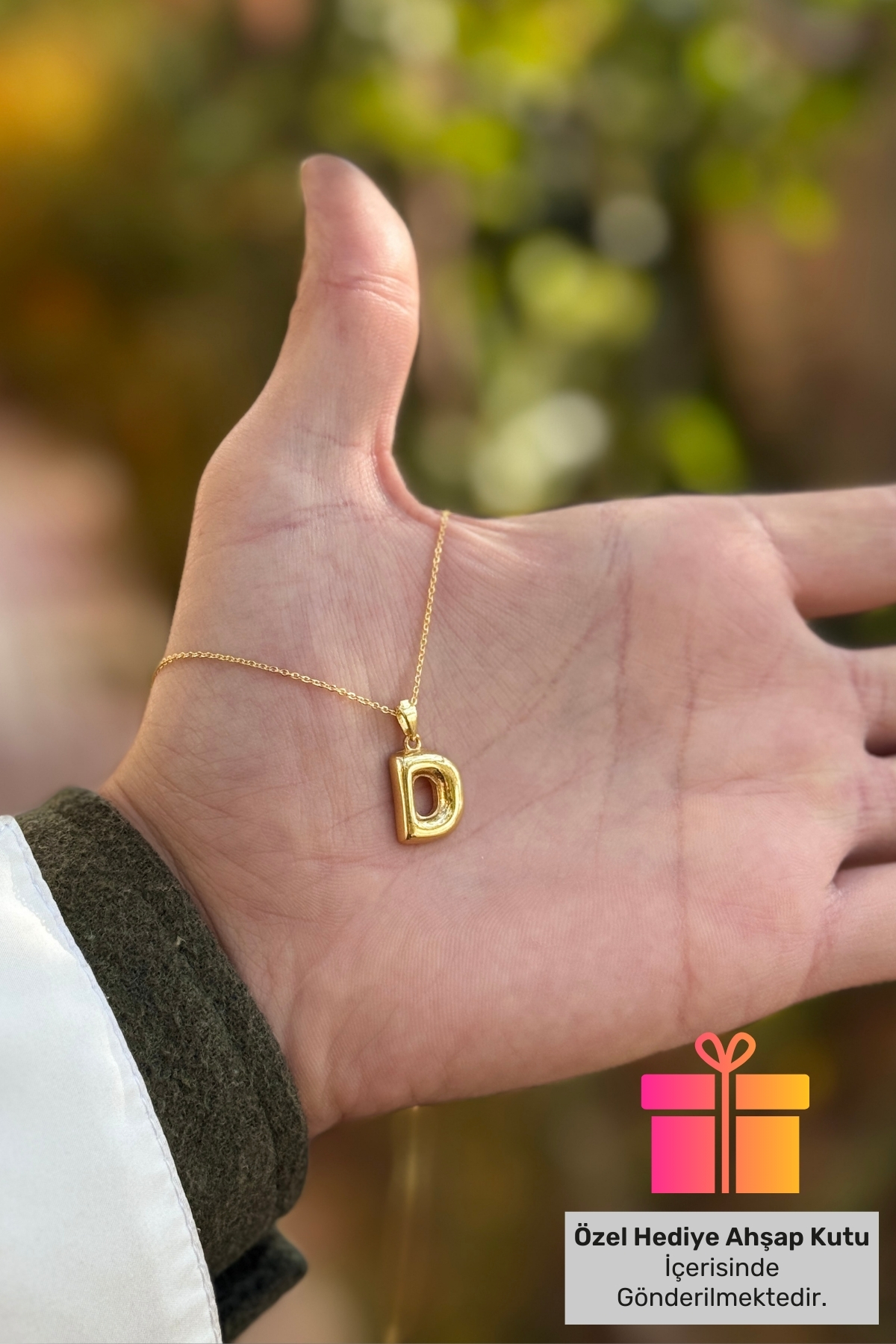 Lucente Jewellery 925 Ayar Altın Gümüş Kaplama 3 Boyutlu Harf Kolye ...