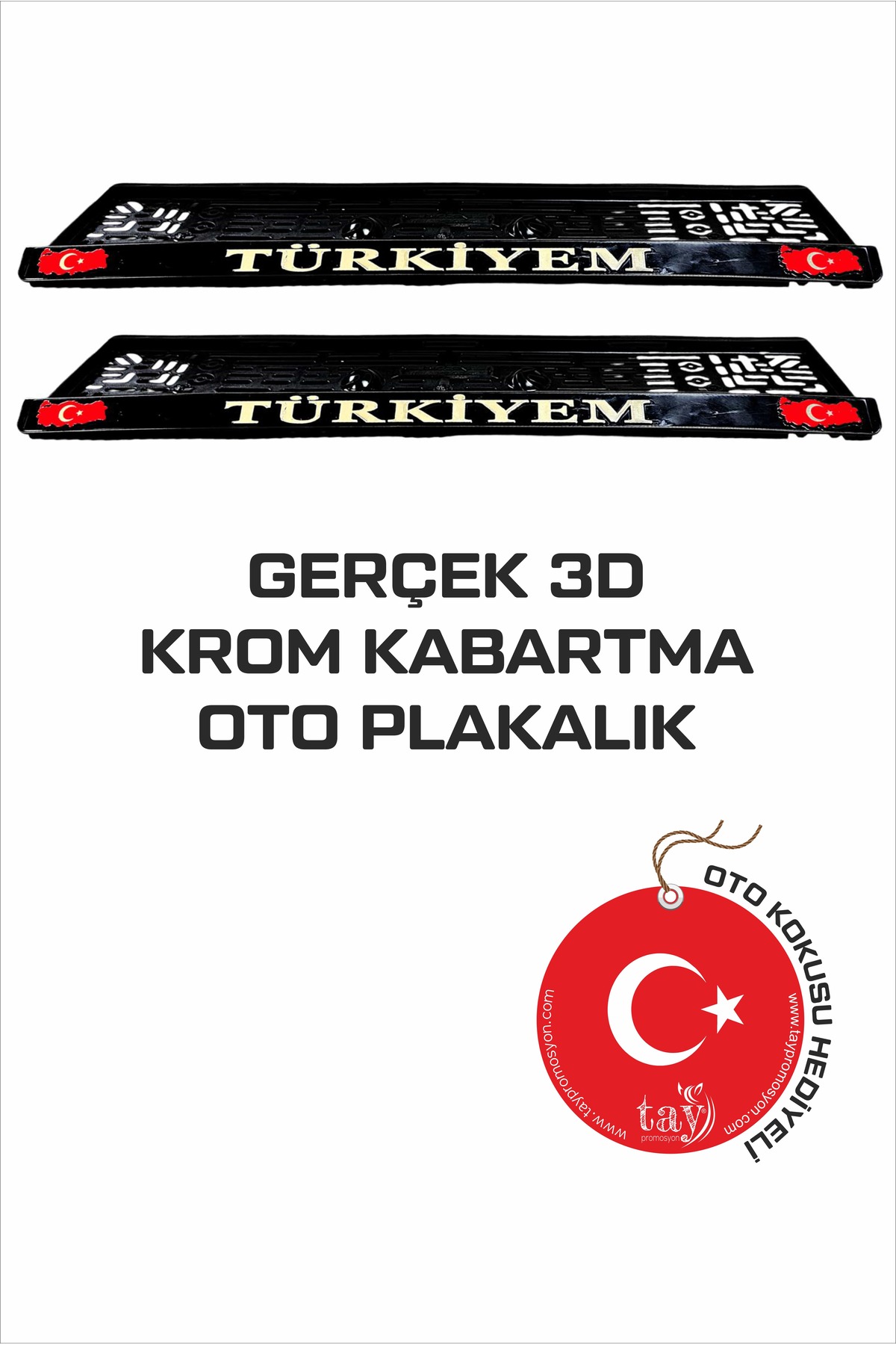 TAY PROMOSYON Oto Plakalık 3d Kabartma Harfli Parlak Krom Türkiyem ...