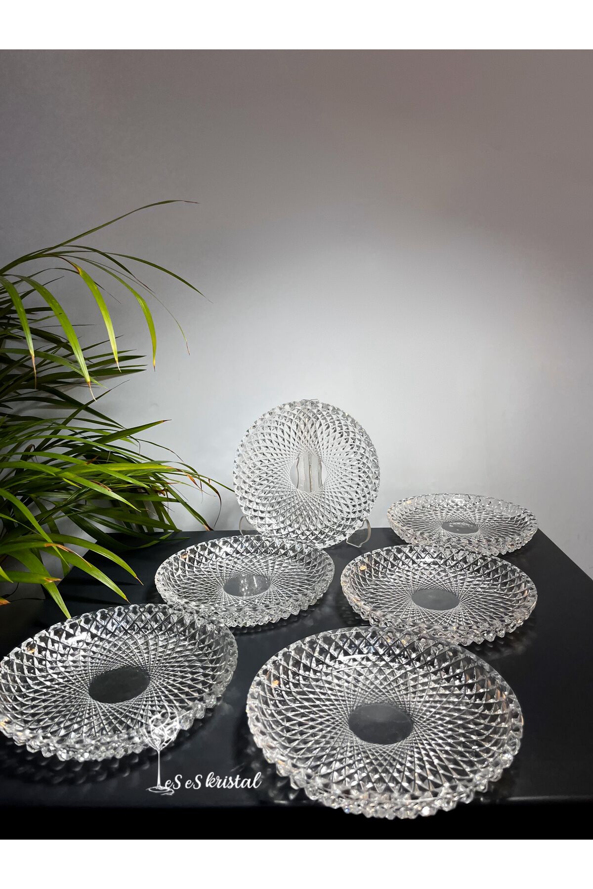 es es kristal 6 'lı Kristal Cam Pasta Tabağı - Fiyatı, Yorumları