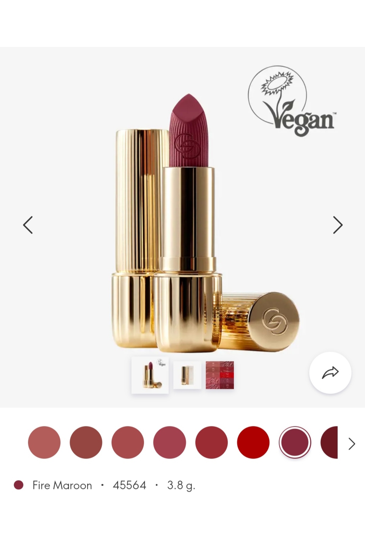 Oriflame Giordani Gold Eternal Glow Ruj SPF 25 Fire Maroon - Fiyatı ...