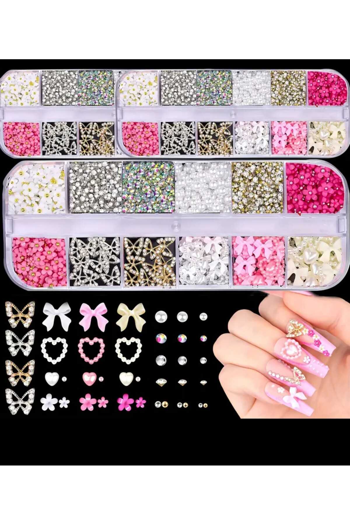 ESRA ŞELEM 3D Tırnak Süsleri Tırnak Taşları Nail Art Malzemesi Fiyatı ...
