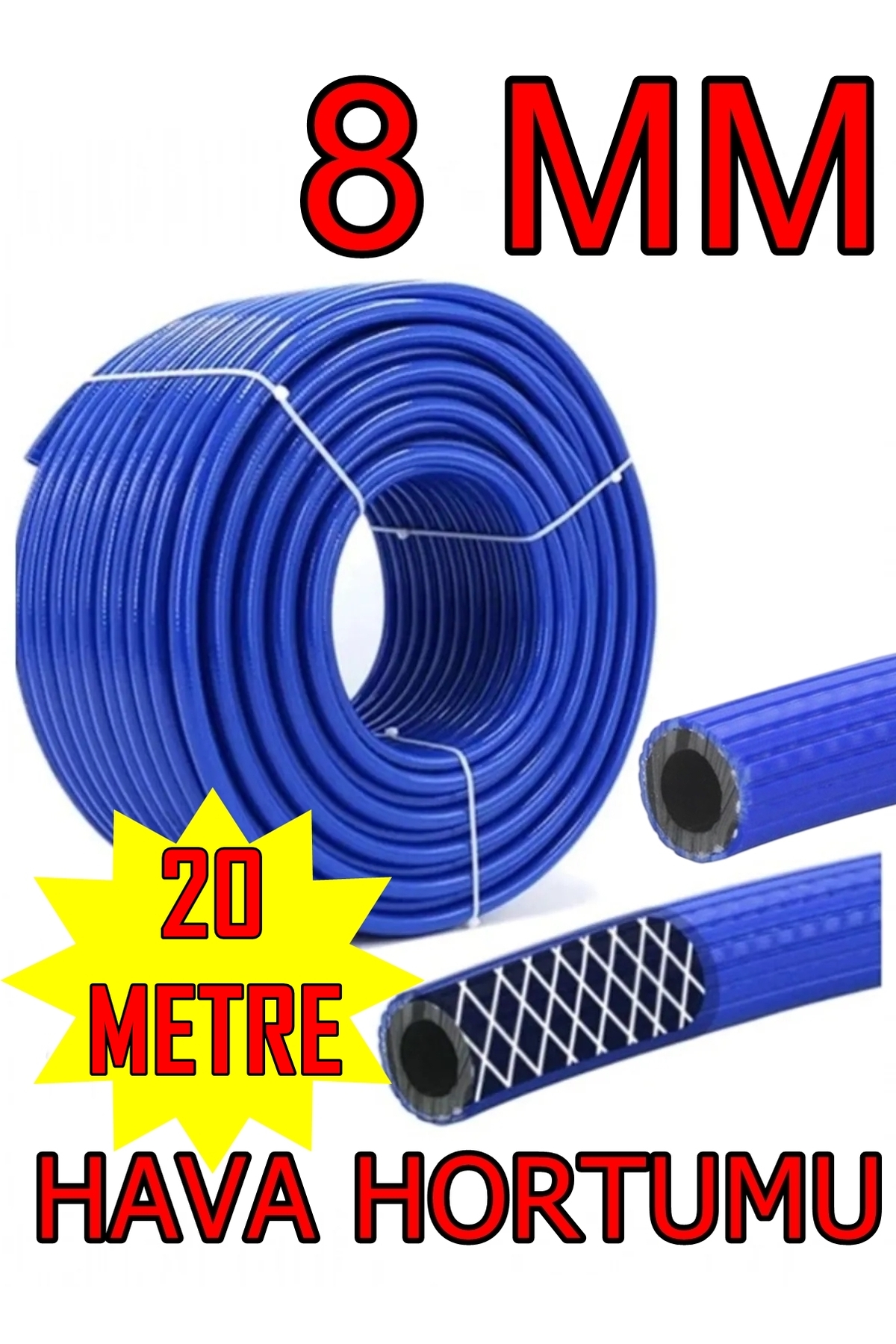 SEL Kompresör Hava Hortumu 20 Metre 8mm Mavi - SEL Thermo Oksijen Hava ...