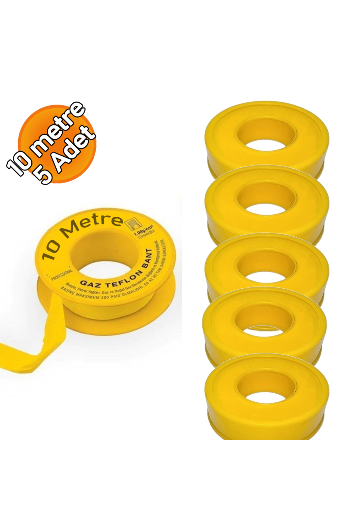 Keneth Tools 5 ADET PTFE Kaliteli Doğalgaz Teflon Bant (10 Metre 12mm ...