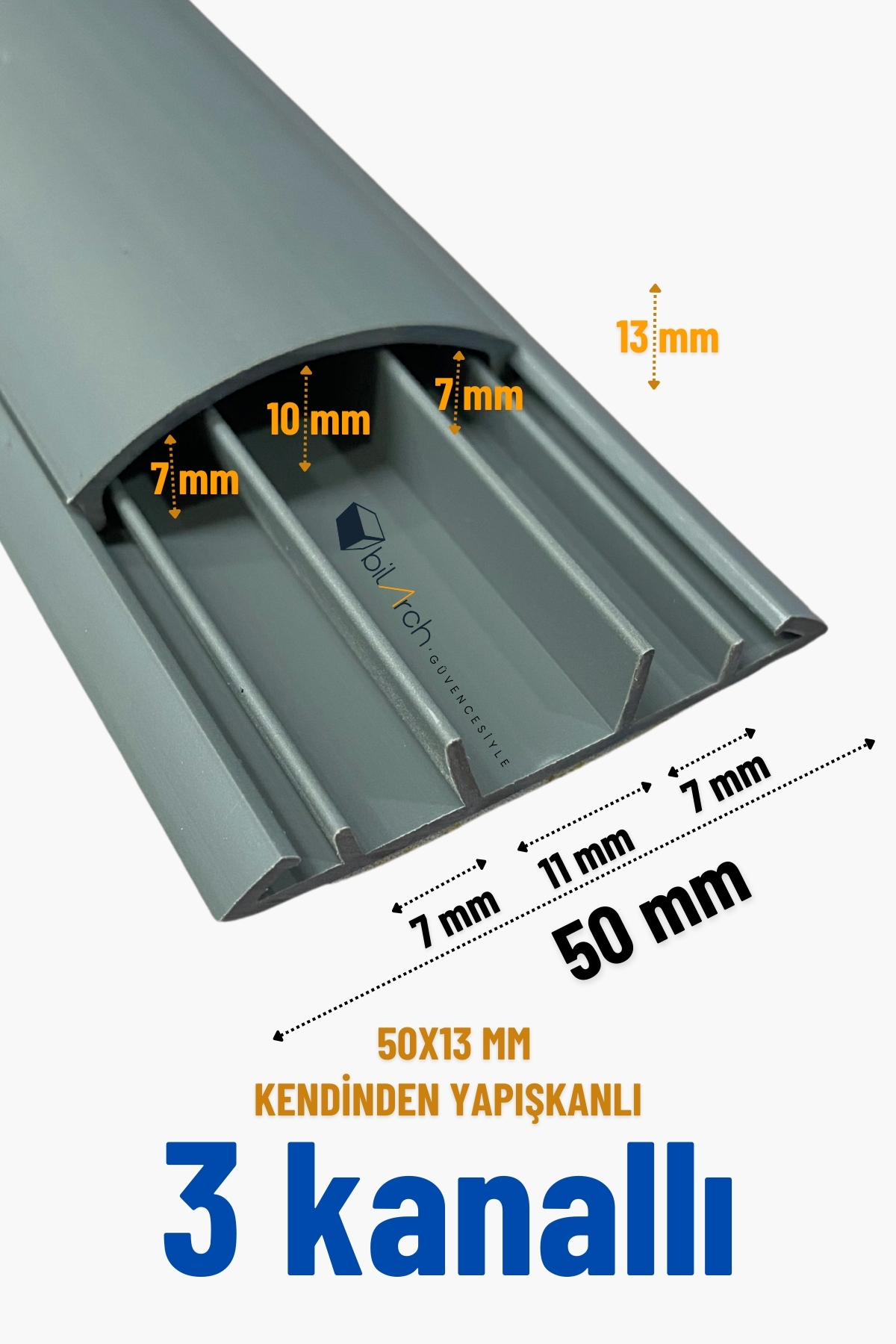 Bilarch Balık Sırtı Kablo Kanalı (Yapışkanlı) 2 Metre Koyu Gri - Fiyatı ...