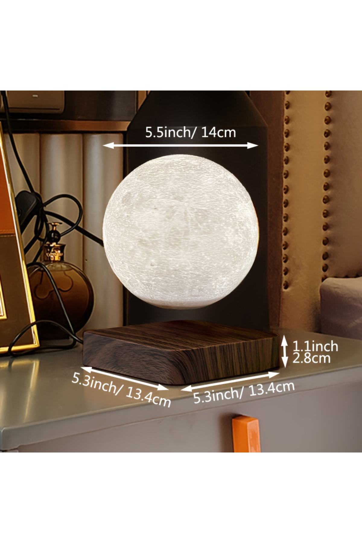 Choice US moon light Levitating Moon Magnetic Floating Night Light, 3 ...