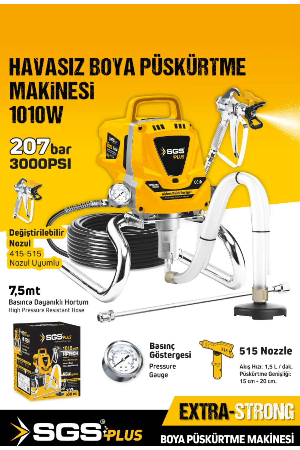 İBTAŞ Sgs5280 - 207 Bar Profesyonel Elektrikli Boya Püskürtme Makinesi ...