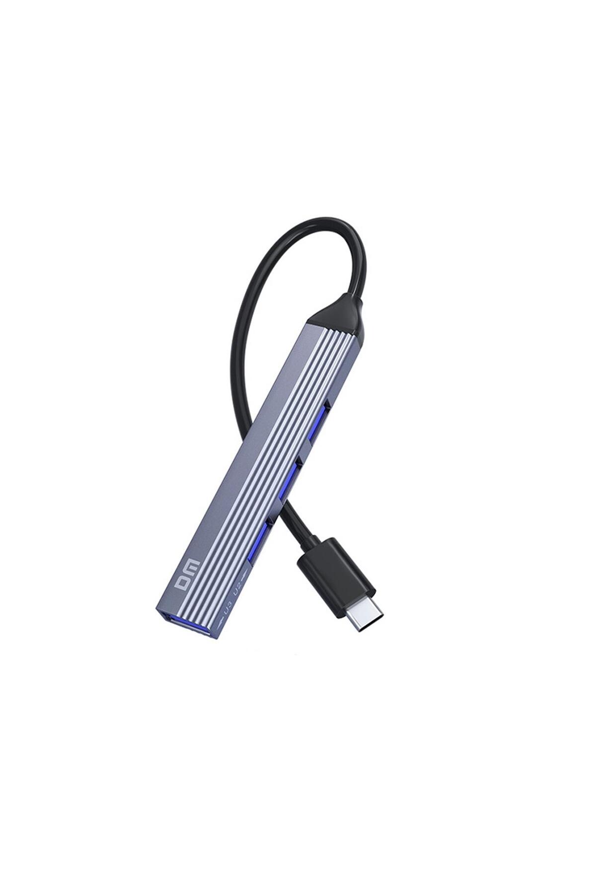 DM Chb057 Usb Type-c To 4 Portlu 3*usb 2.0 1*usb 3.0 Hub Çoklayıcı 15 ...