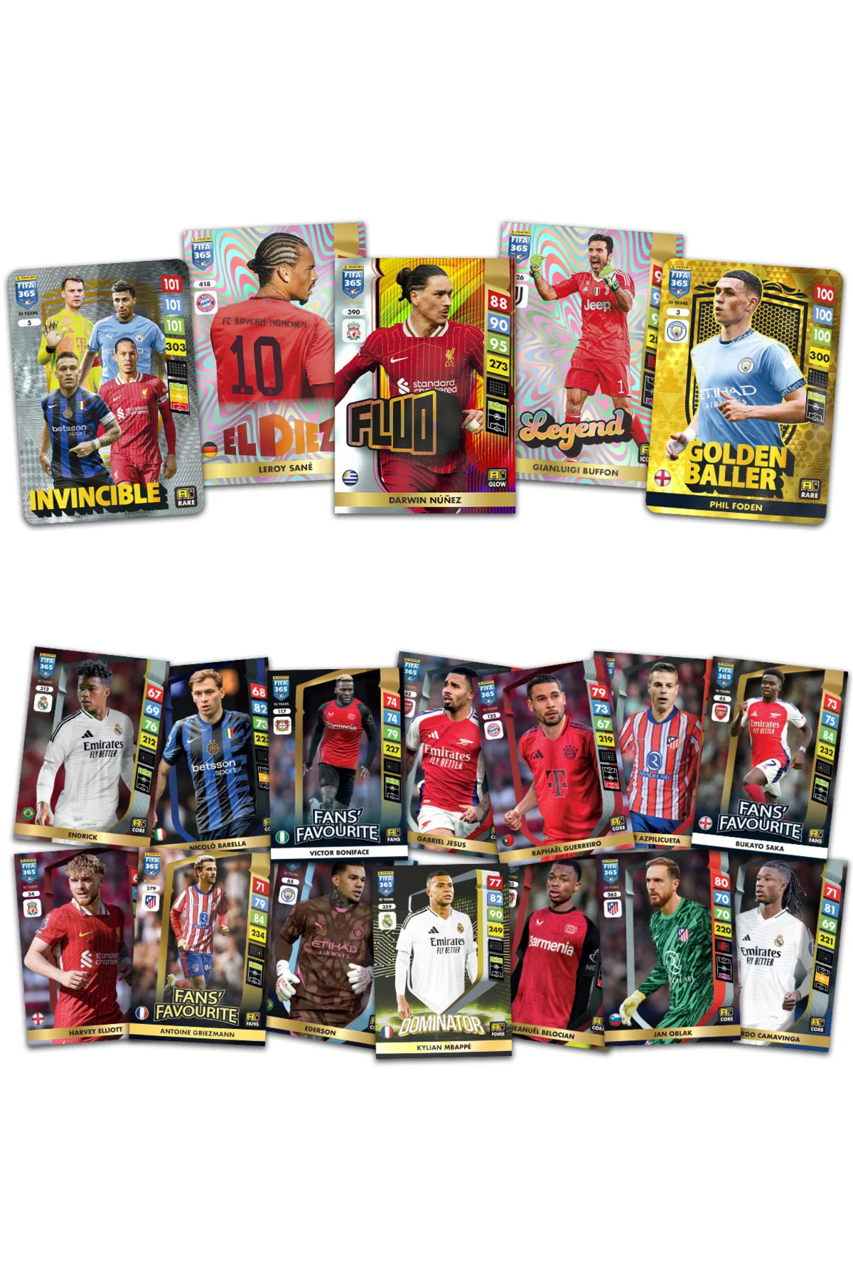 TOYFEST Panini Adrenalyn Fifa 365 - 2025 Official Trading Card Futbolcu Kartları - 2 PAKET (12 ...