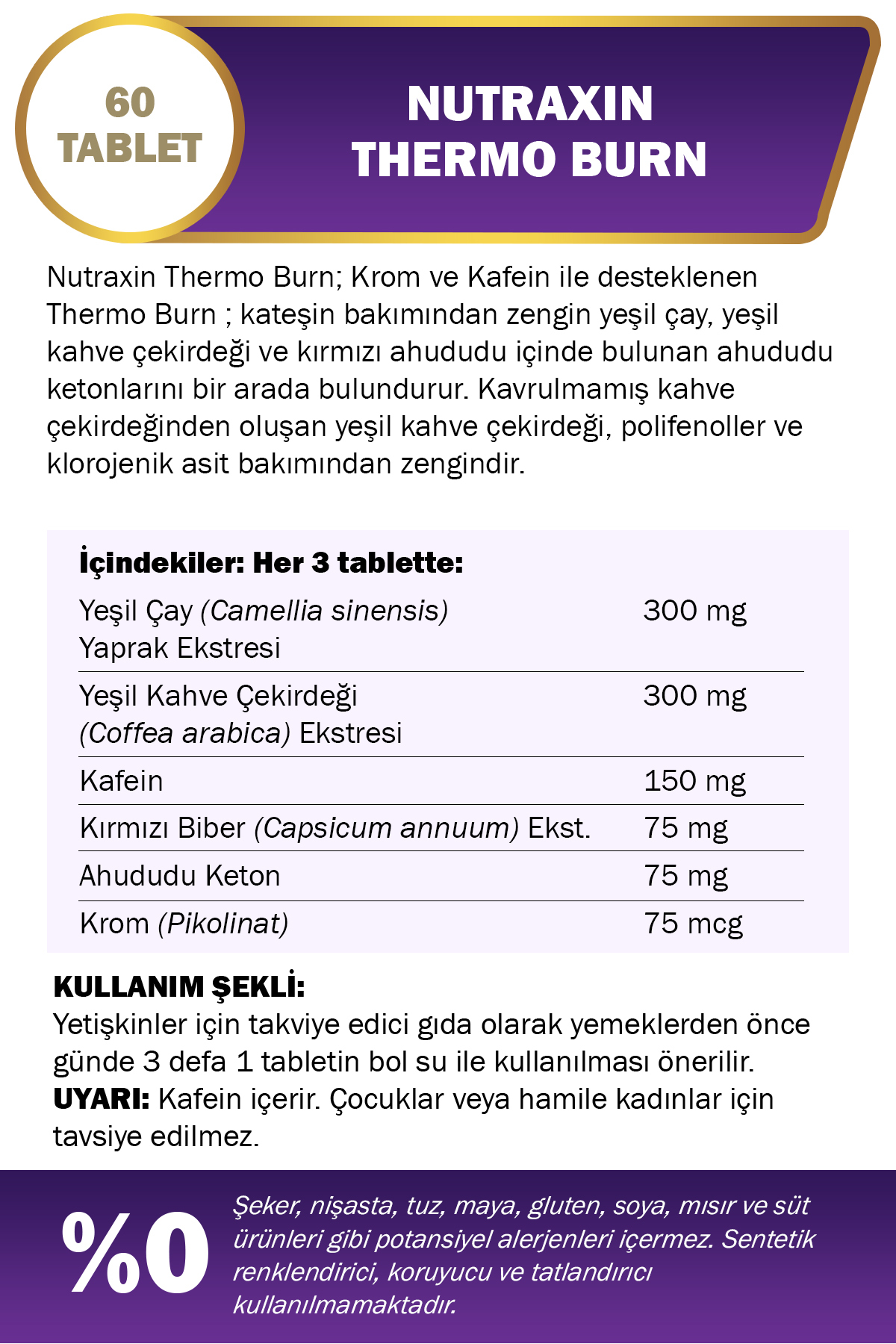 Nutraxin Thermo Burn 60 Tablet - Fiyatı, Yorumları