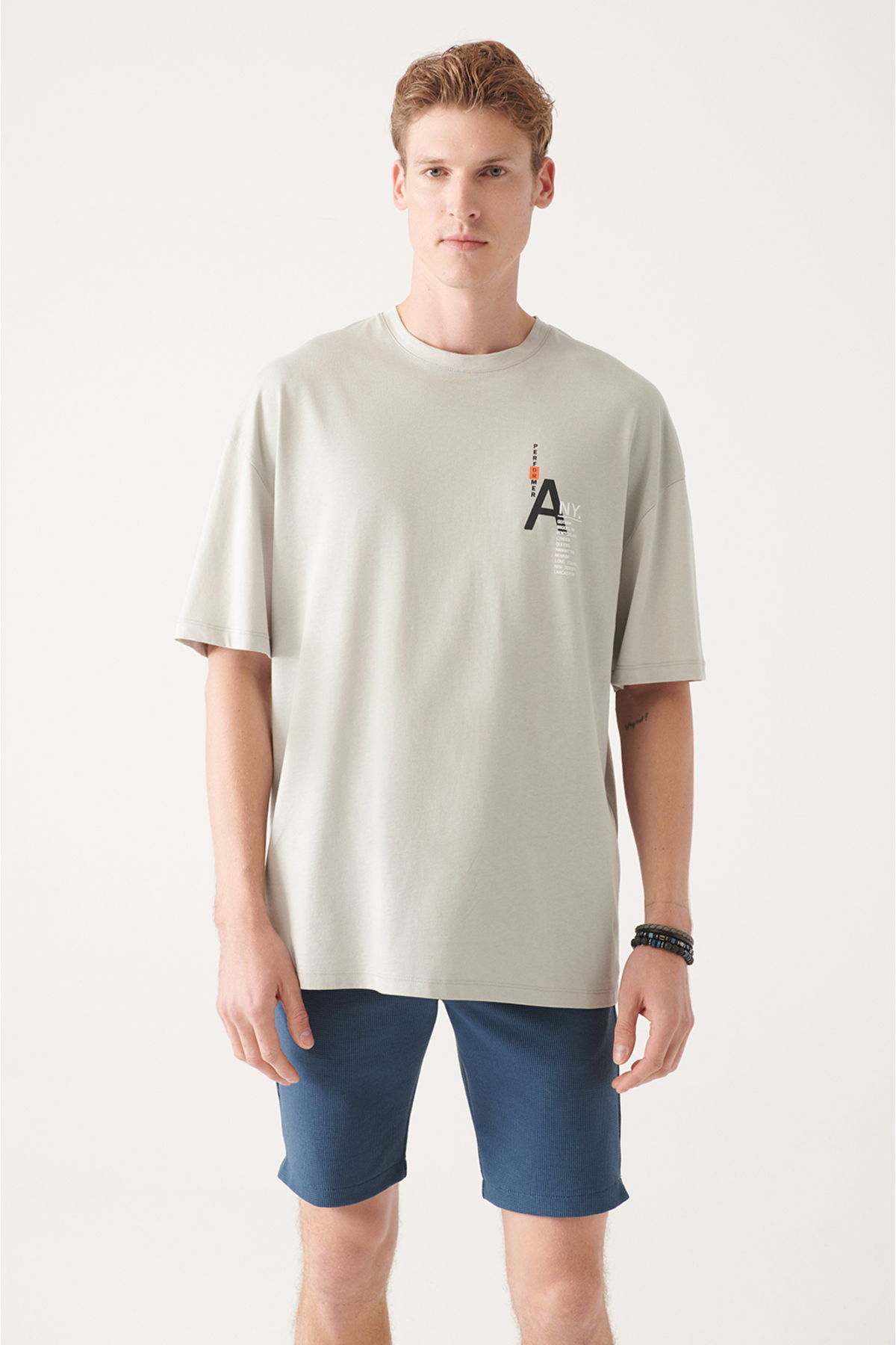 Avva Erkek Gri %100 Pamuk Bisiklet Yaka Baskılı T-shirt A31y1155 Fiyatı ...