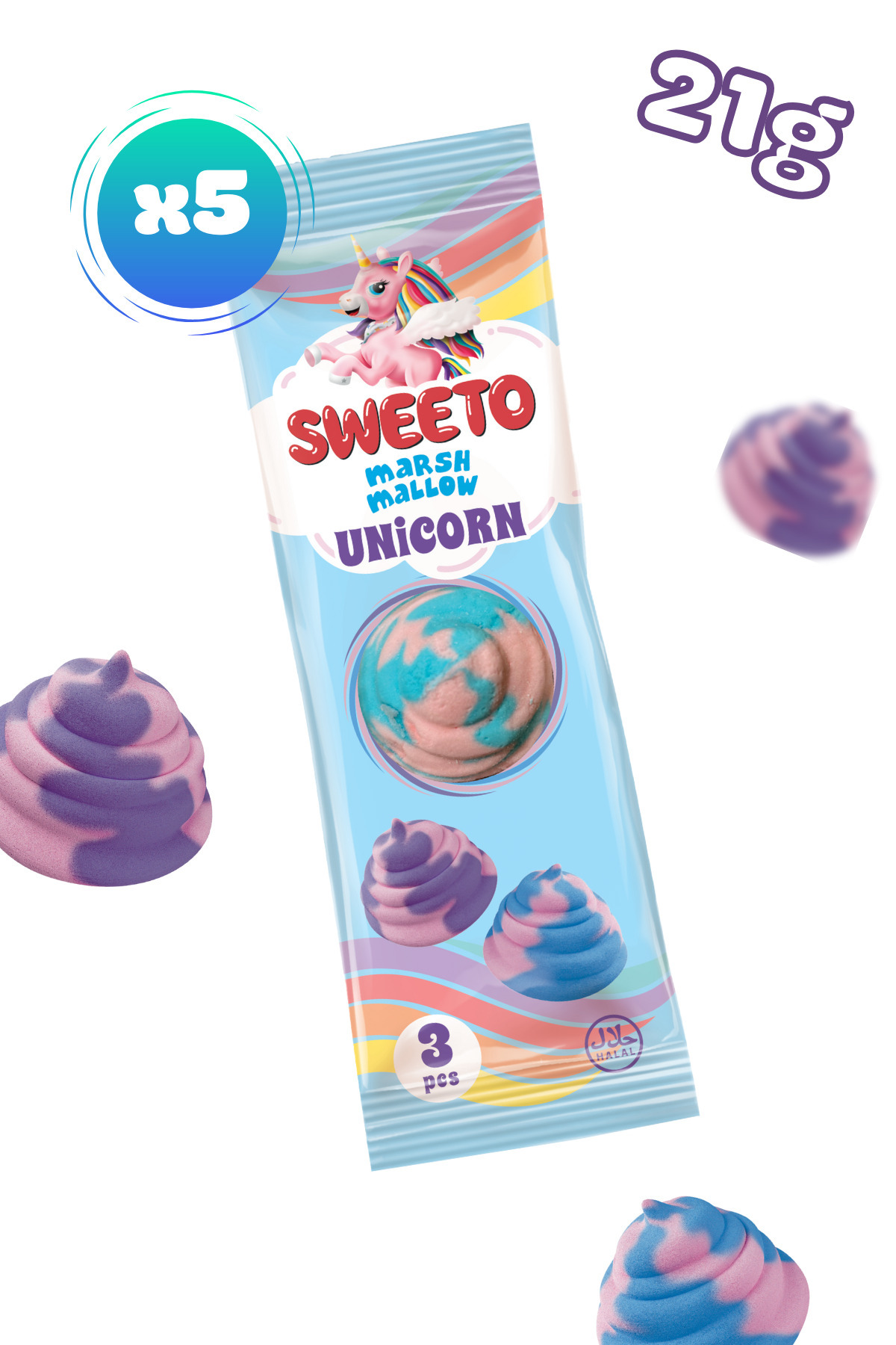 SWEETO Unicorn Seperatörlü Marshmallow 21 gr. x 5 Fiyatı, Yorumları ...