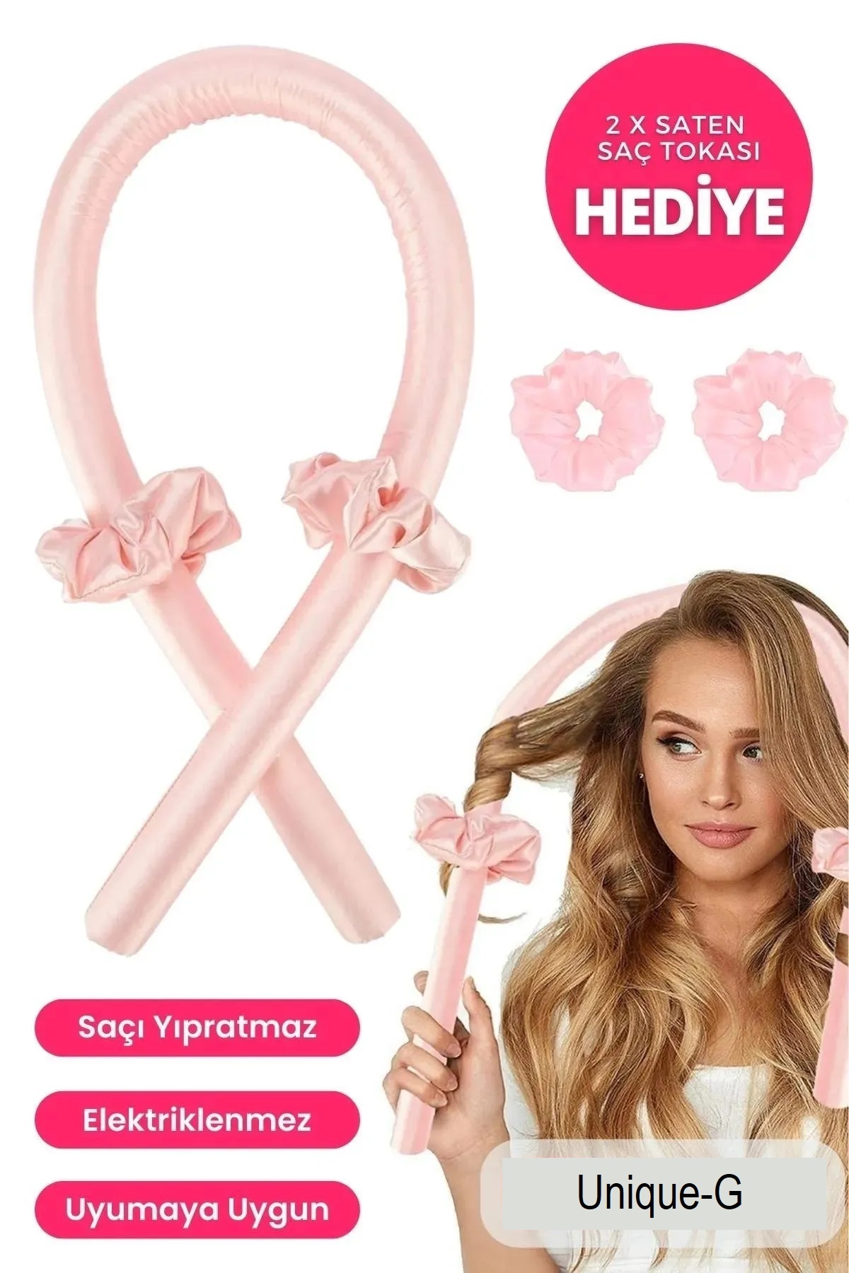 unique-g fashion accesories Isısız Saç Şekillendirme Sosisi Seti Kolay ...