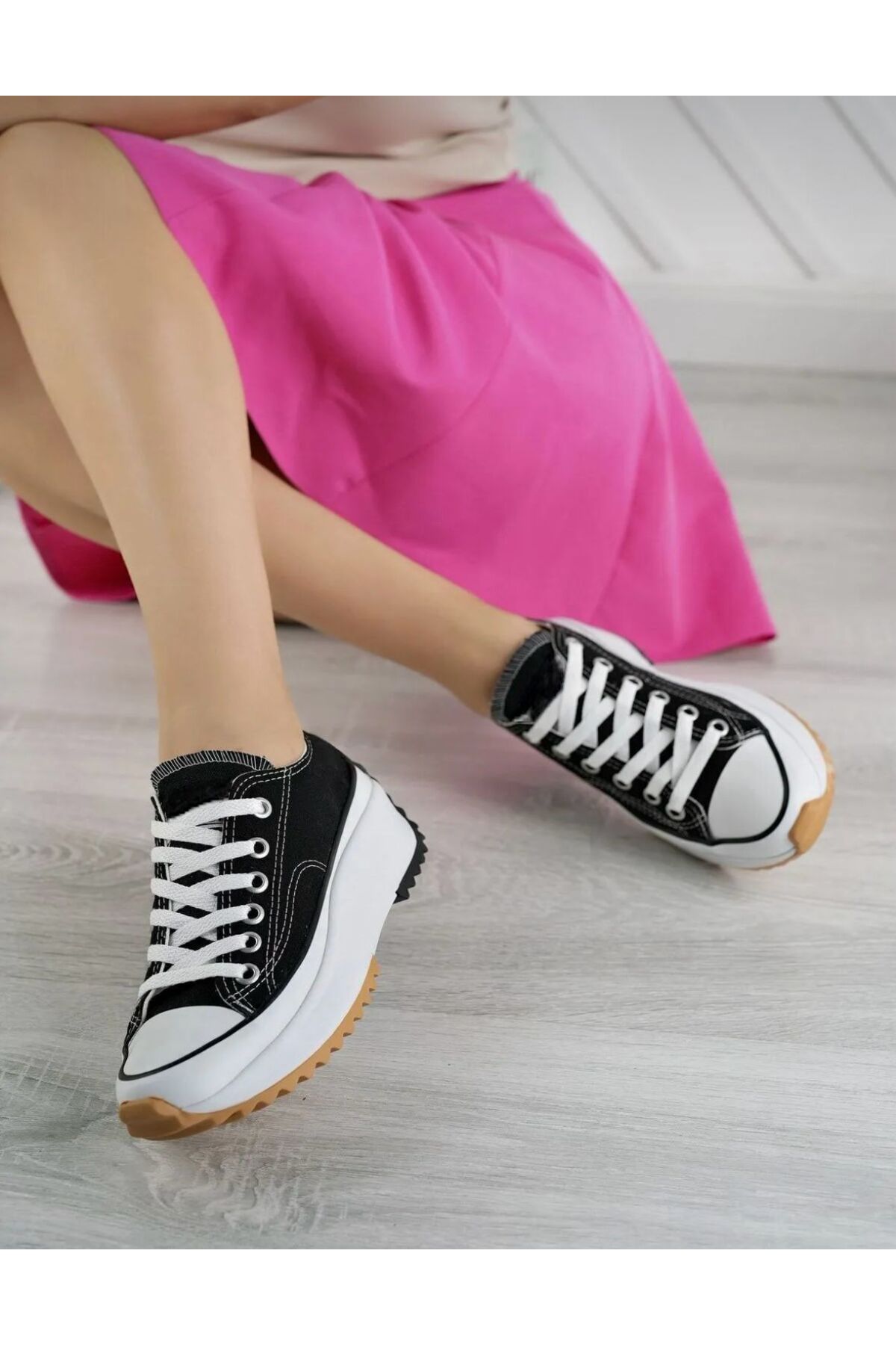 Big Sole Step Kadın Runstar siyah kısa sneaker wanderson kadın spor ...