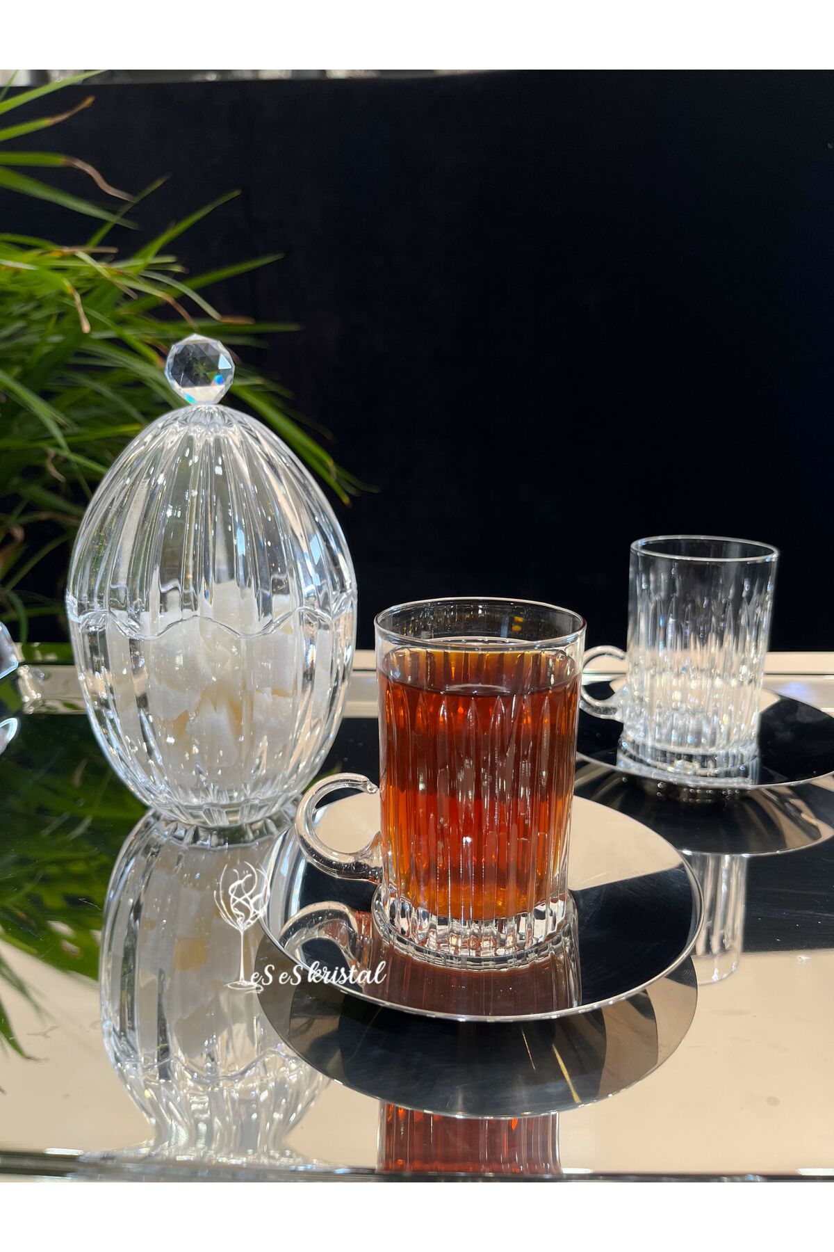 es es kristal 12 PARÇA KRİSTAL KULPLU ÇAY SETİ /ŞEFFAF Fiyatı ...