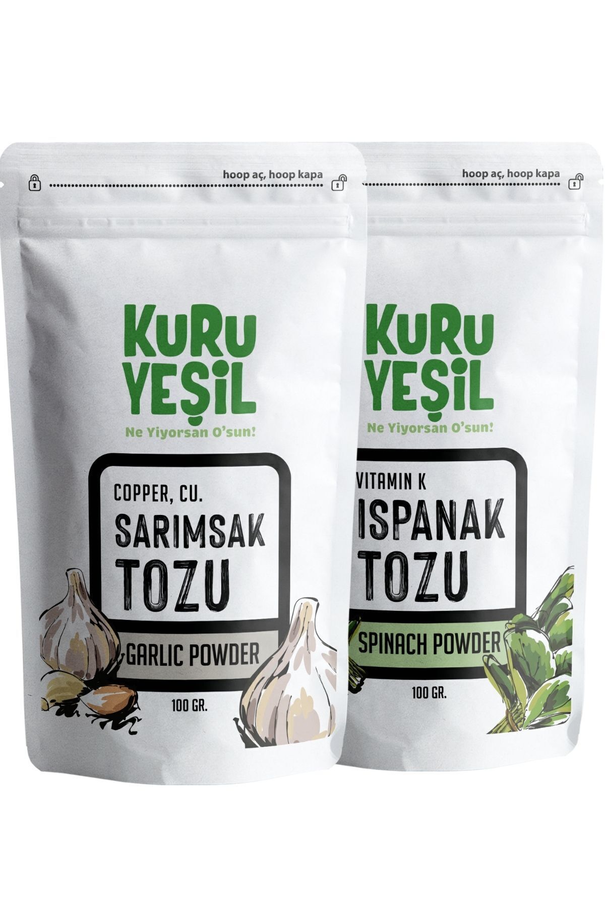 Kuru Yeşil Sarımsak Tozu - Ispanak Tozu - Dried Vegetables - Glutensiz ...