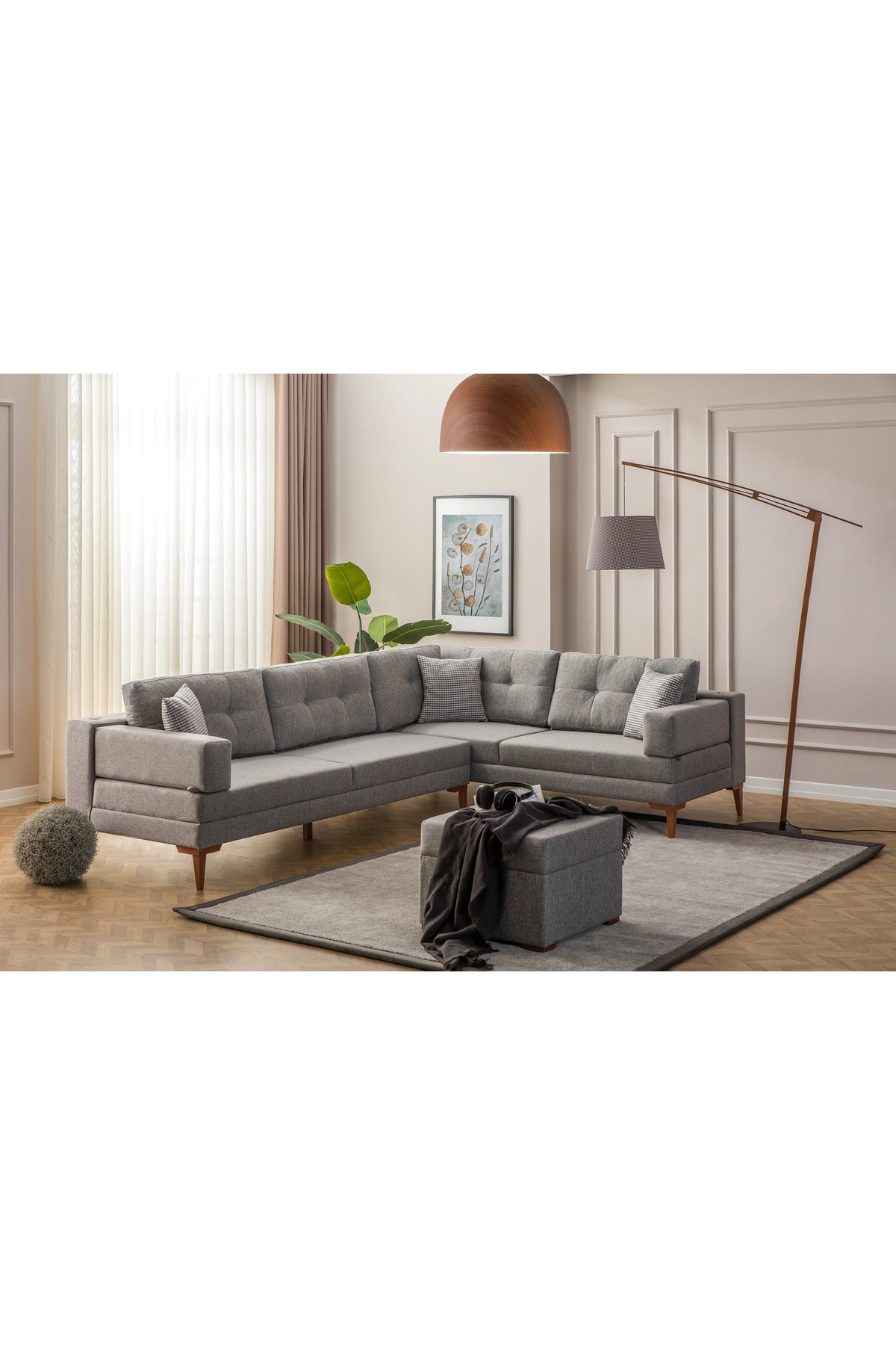 Velura Home & Living Zeri Modüler Yataklı Koltuk Takımı & 2 Adet Üçlü ...