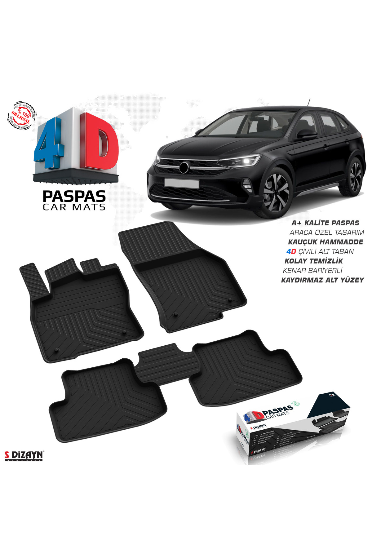 S Dizayn S-dizayn Vw Taigo 4d Havuzlu Paspas 2021 Üzeri A Kalite 4ds ...
