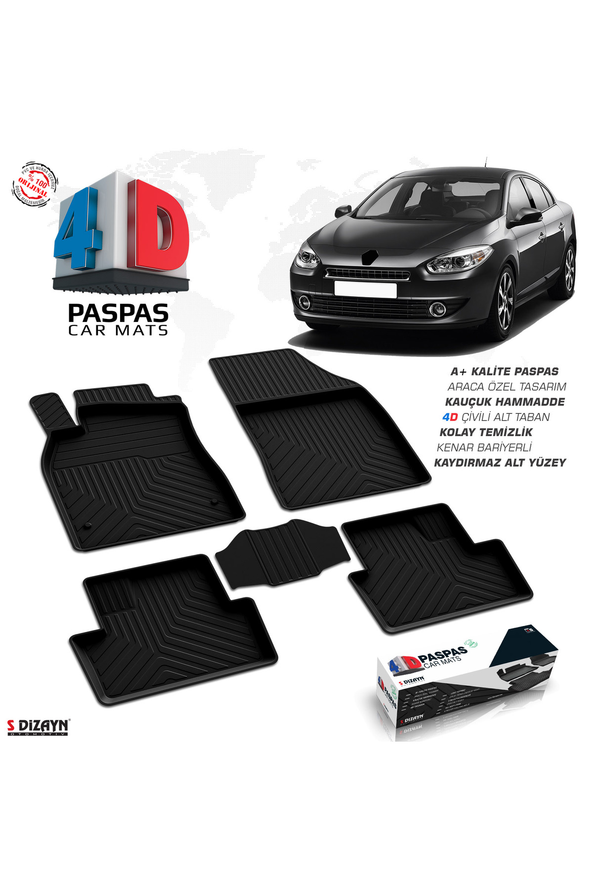 S Dizayn S-dizayn Renault Fluence 4d Havuzlu Paspas 2010-2016 A Kalite ...