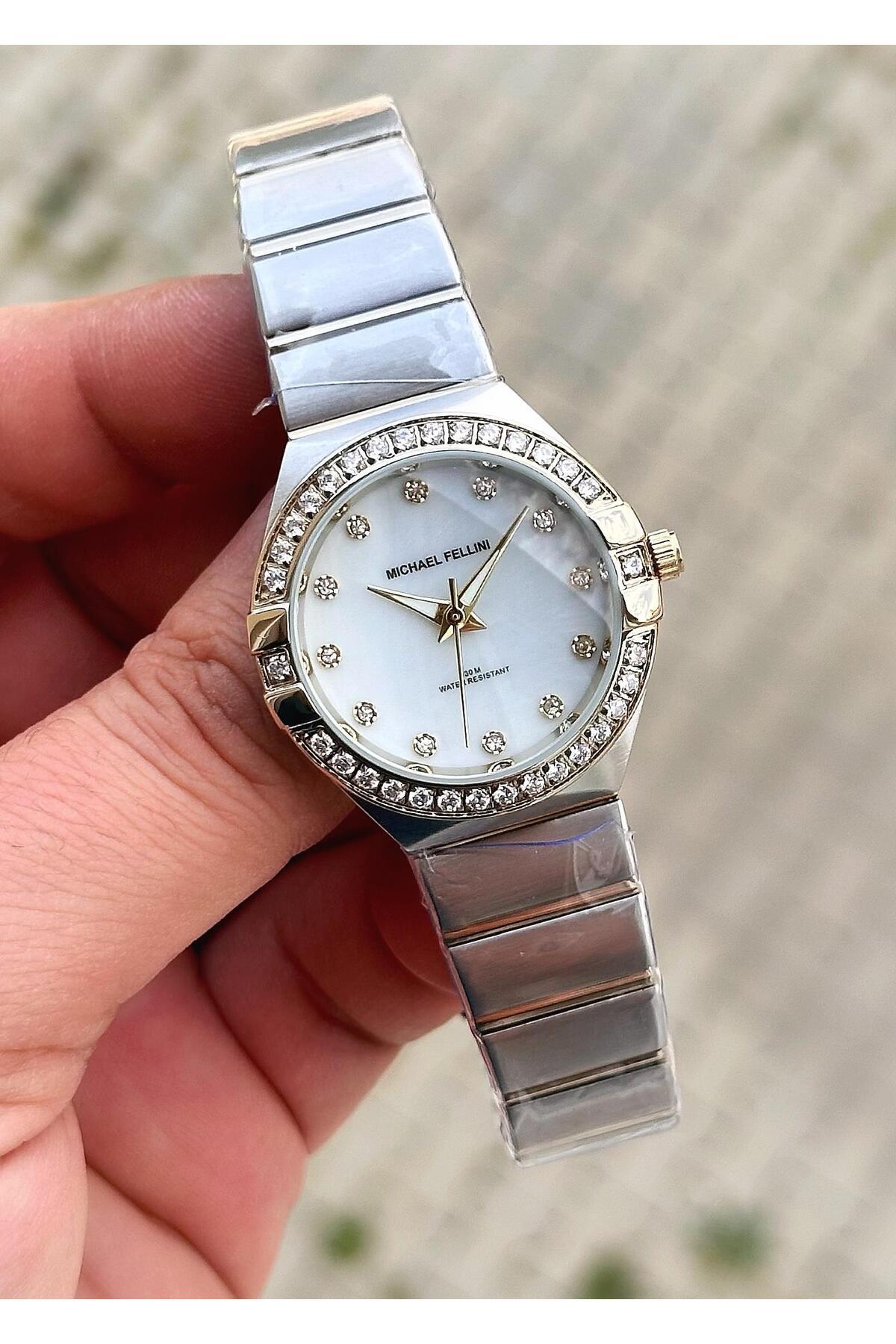 Michael Fellini Su Geçirmez Çelik Kasa Çelik Kordon Kadın Kol Saati ...