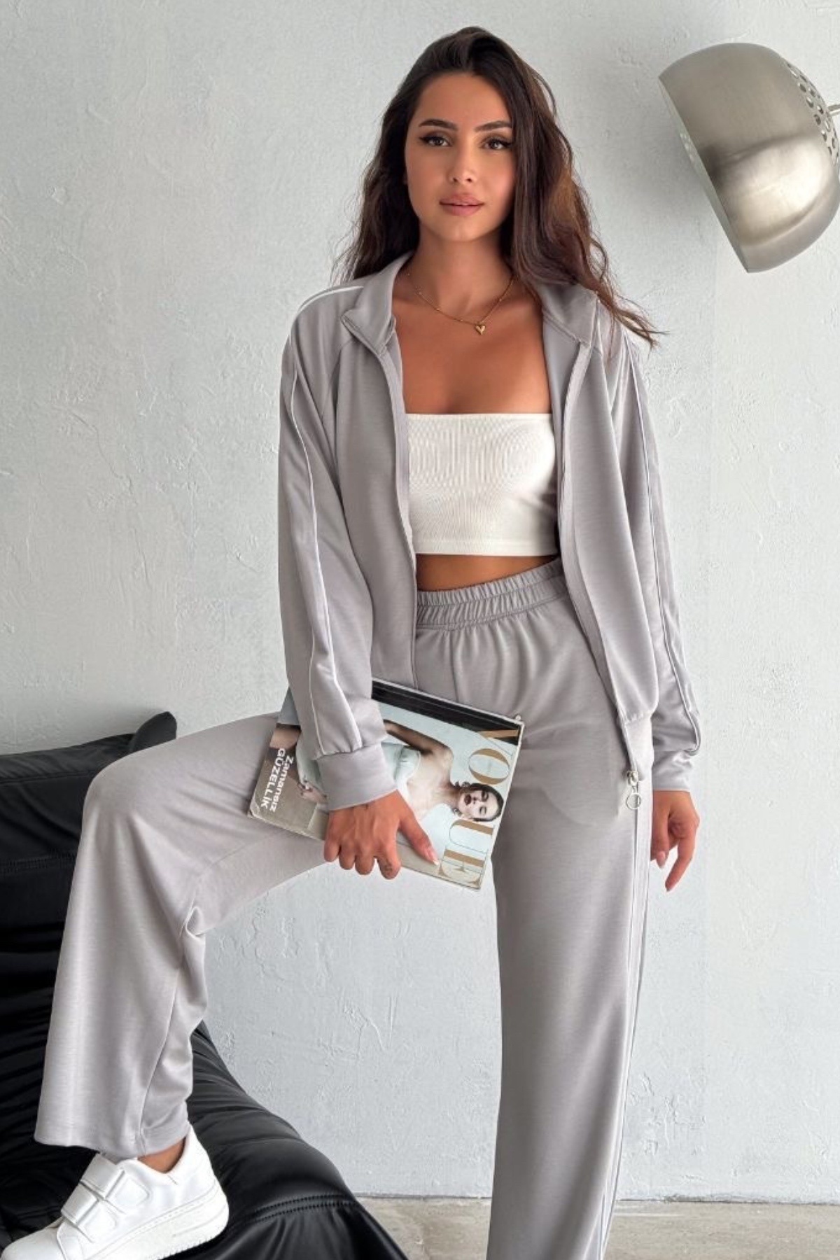 cottonage Kadın Modal Kumaş Fermuarlı Biyeli Eşofman Takımı Fiyatı ...