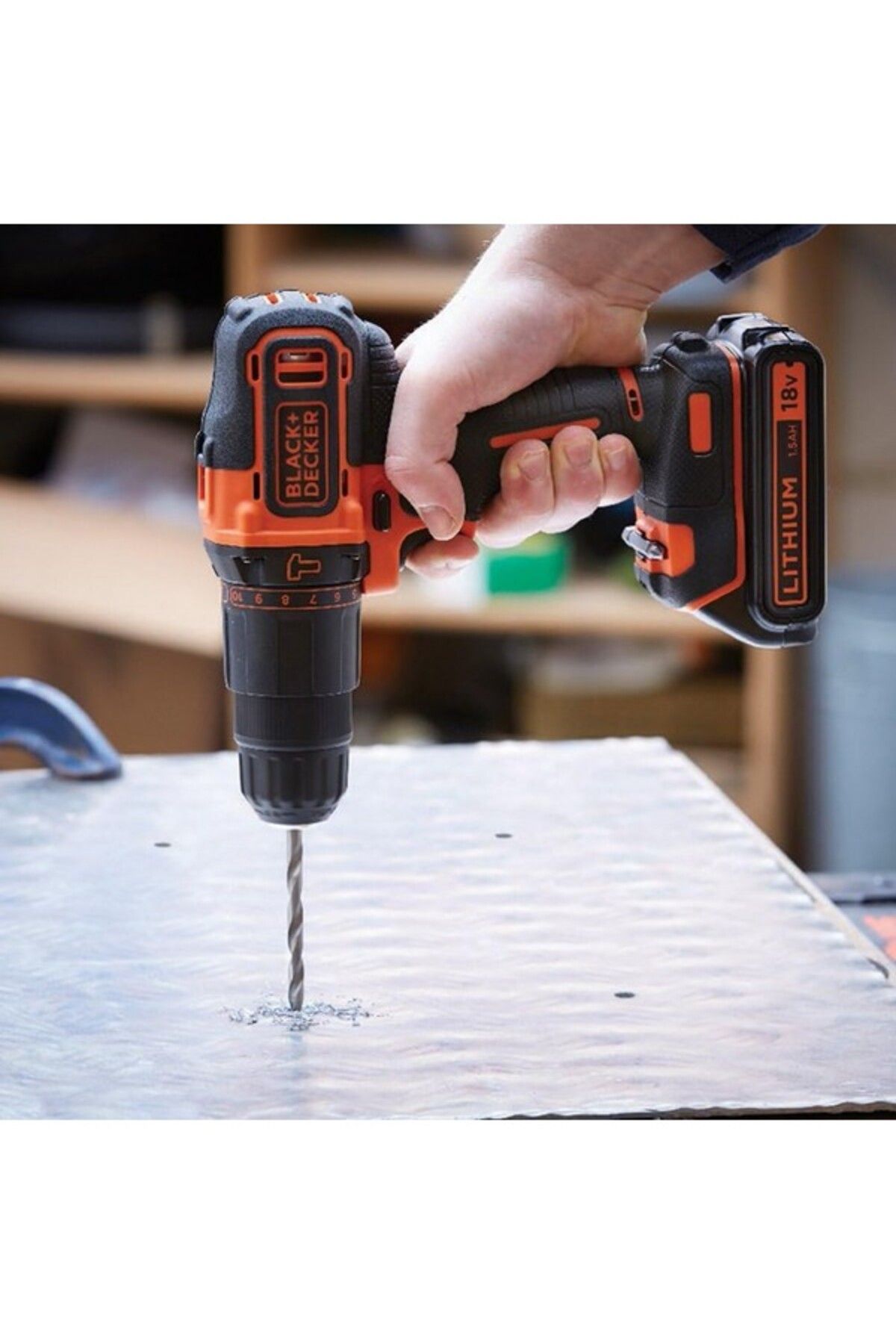 Black Decker 18V 2 Gear Combi Hammer Drill with Kitbox and Battery Trendyol