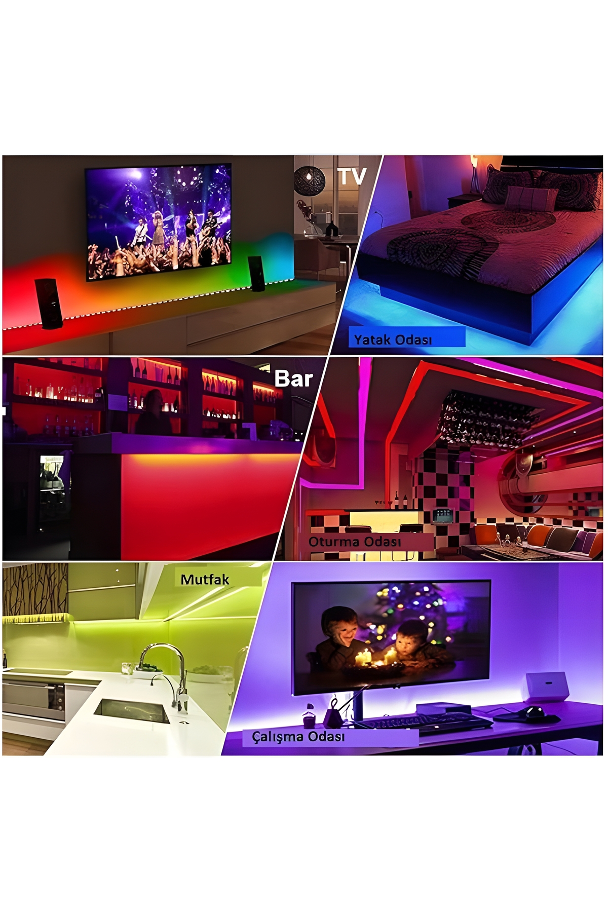 anaway shopping Bluetooth Rgb Led Şerit Led Şerit 5m Tv Arkası Rgb 16 ...