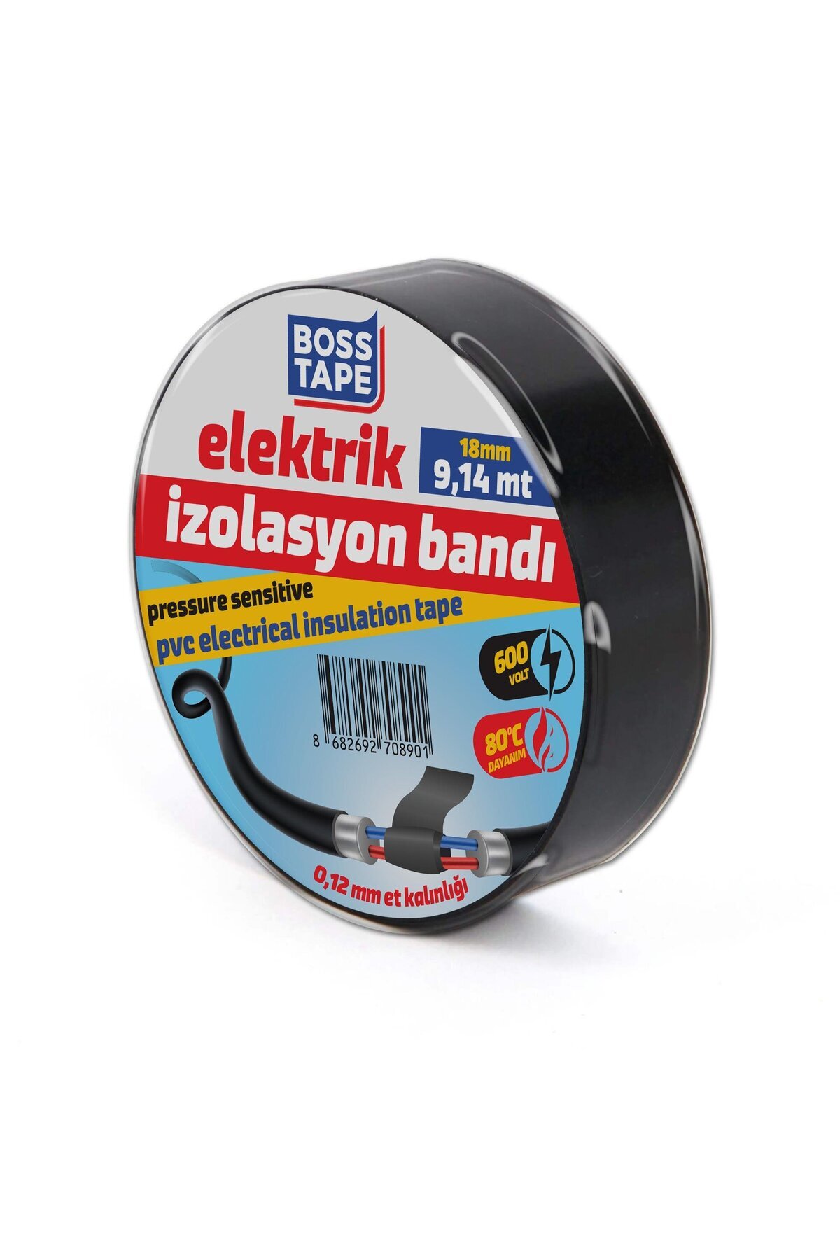 Boss Tape Elektrik Bandı Izole Bant Siyah Elektrik Bandı En:18mm Boy:9 ...