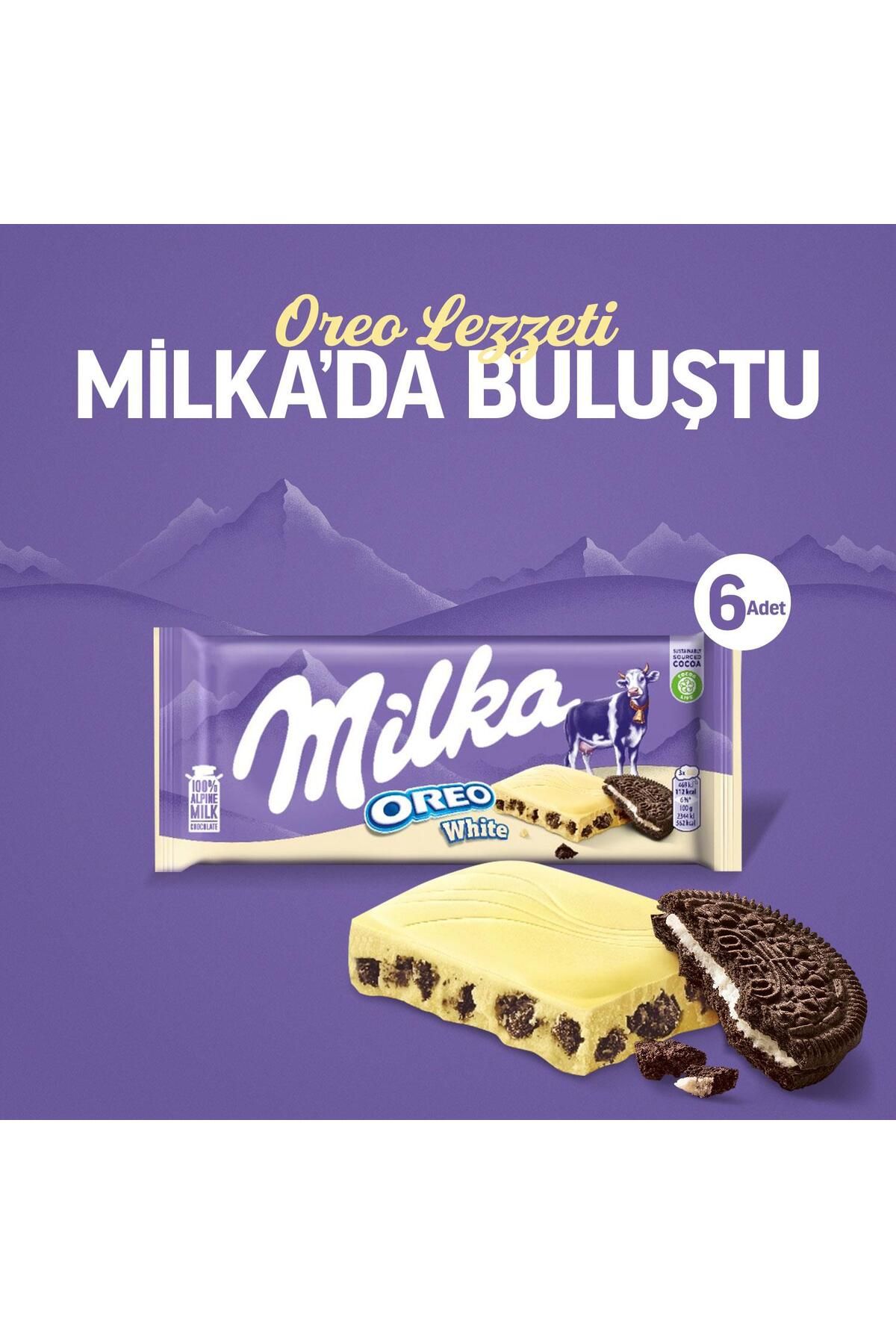 Milka Oreo White Beyaz Tablet Cikolata 100 gr 6 Adet