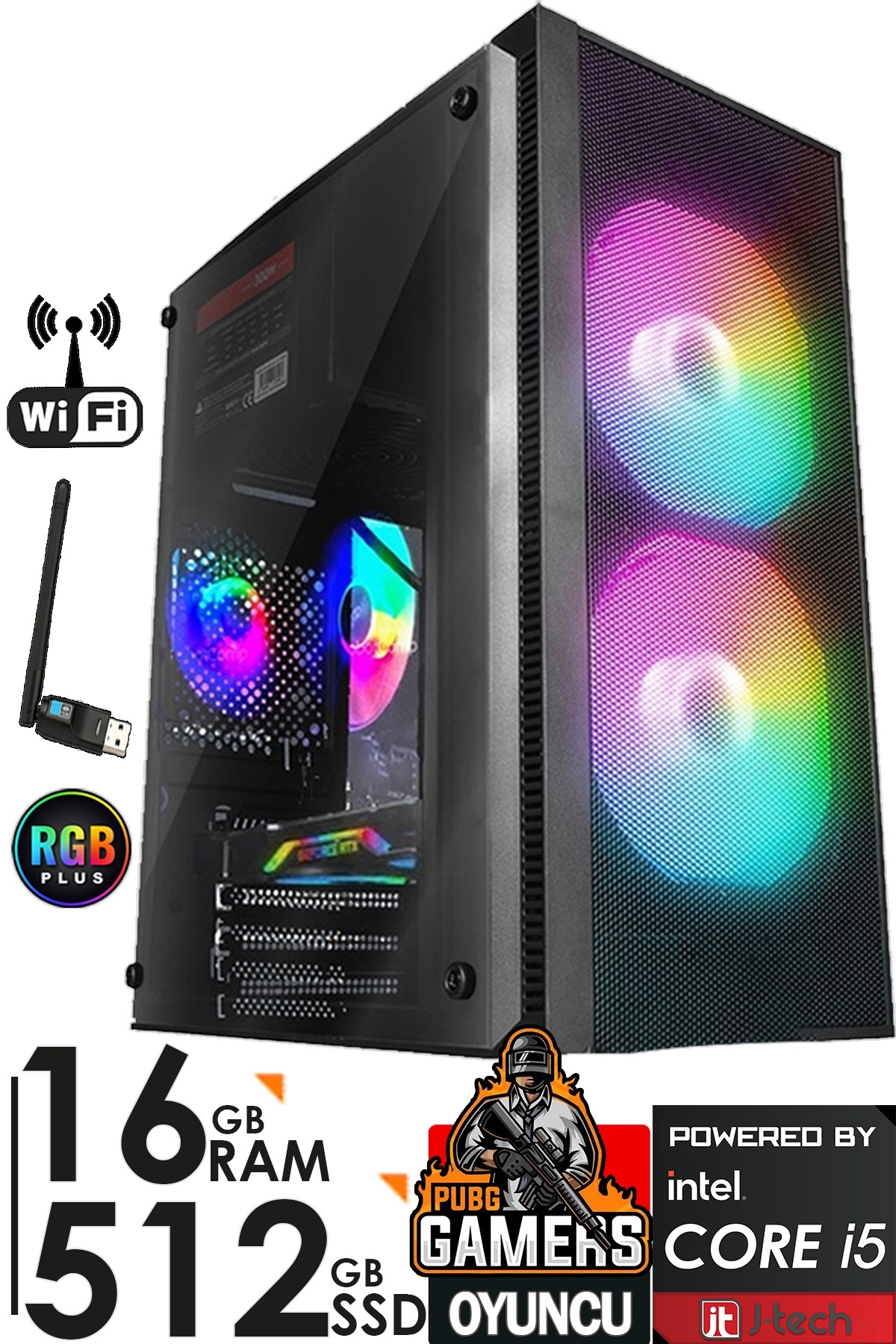 jetucuzal J-TECH G395 i5 2400 3.40GHz 16GB RAM 512GB SSD 4GB GT730 E ...
