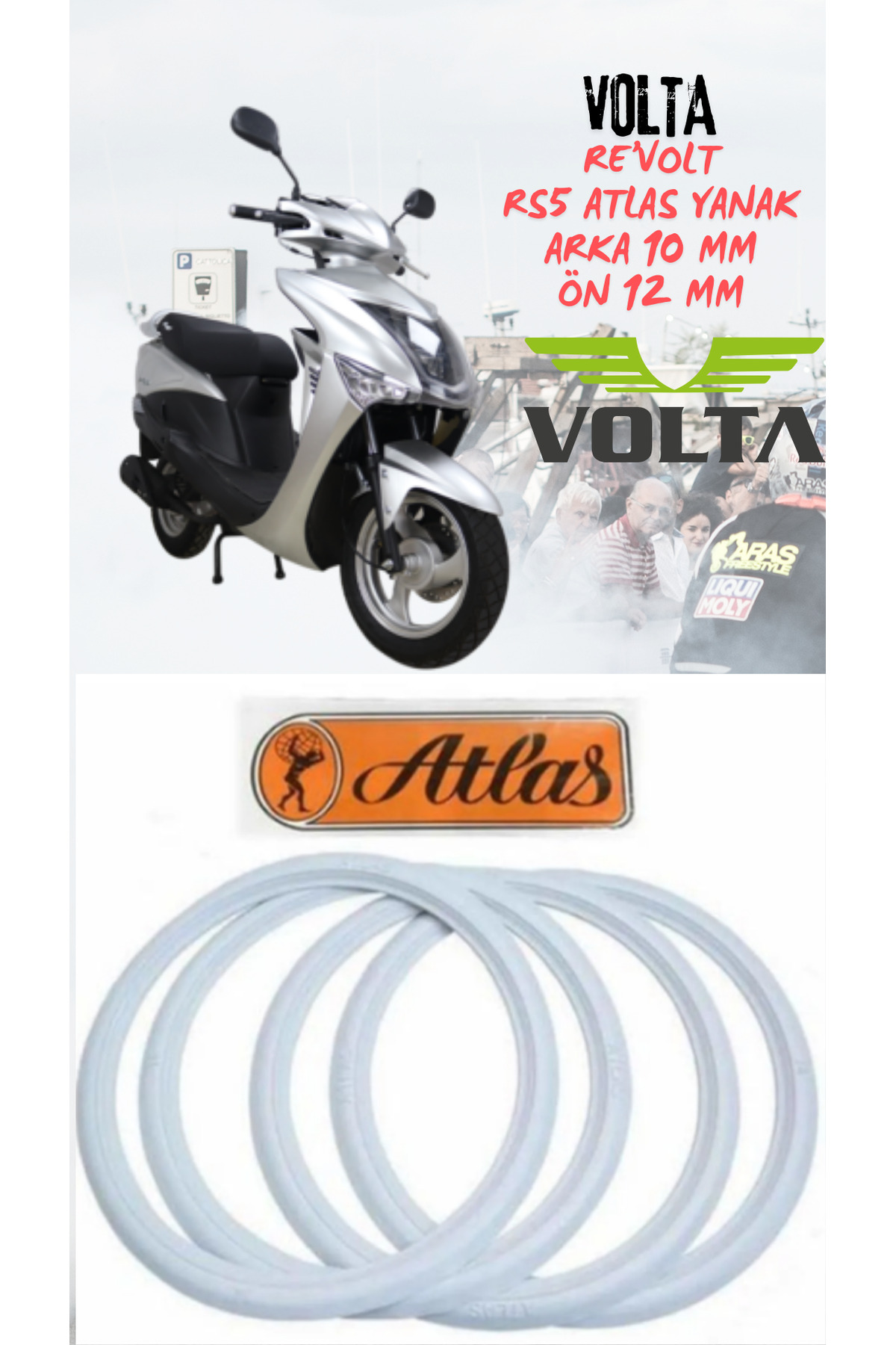 KESMEZ MOTOR ATLAS YANAK RE'VOLT VOLTA RS5 ÖN 12 MM ARKA 10 MM ...