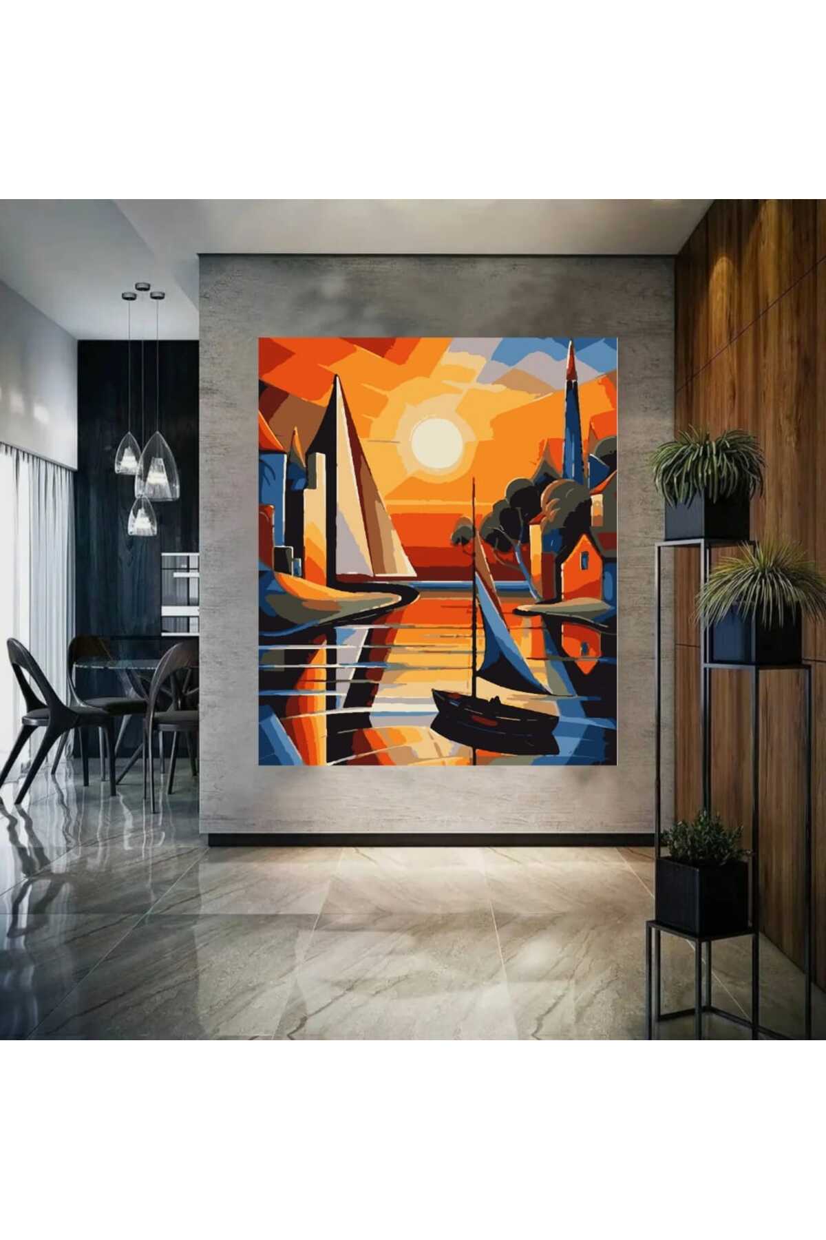 Lamba Cini Sayılarla Boyama Kasnaklı Tablo Seti Fırça Boya Dahil 40x50 ...