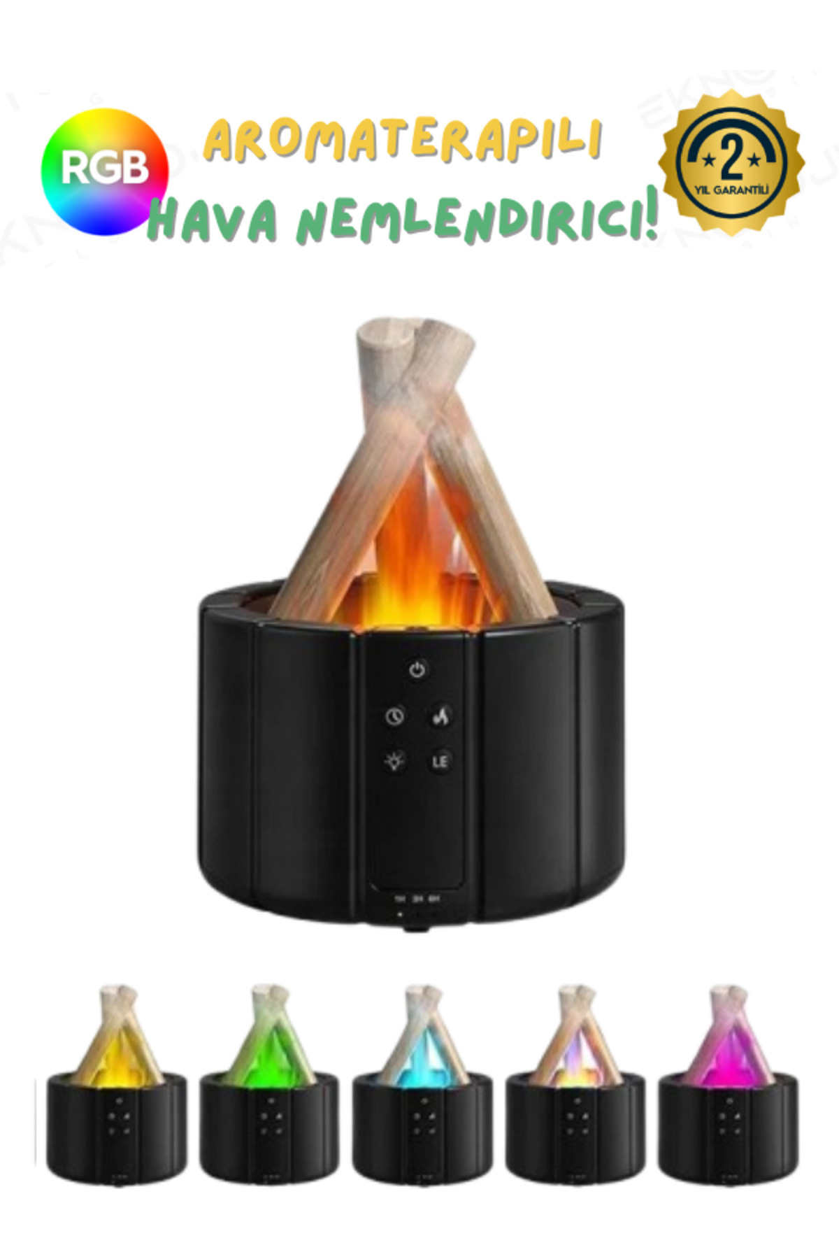 Teknoloji Gelsin Alev Görüntülü Hava Nemlendirici Humidifier Işıklı Zaman Ayarlı Ultrasonik ...