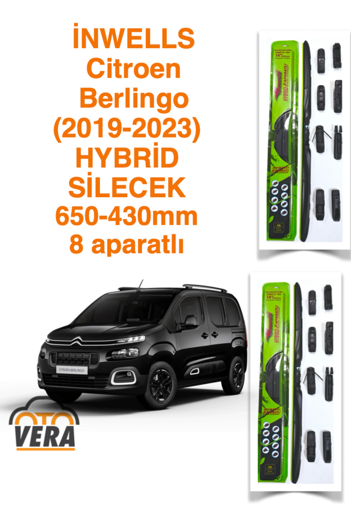 Inwells Citroen Berlingo (2019-2023) Inwells HYBRİD 8 aparatlı Silecek ...