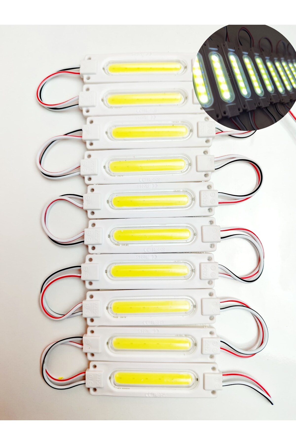 BALP Cob Ledli Su Geçirmez Mercekli Beyaz Neon Parmak Led 10 Adet ...