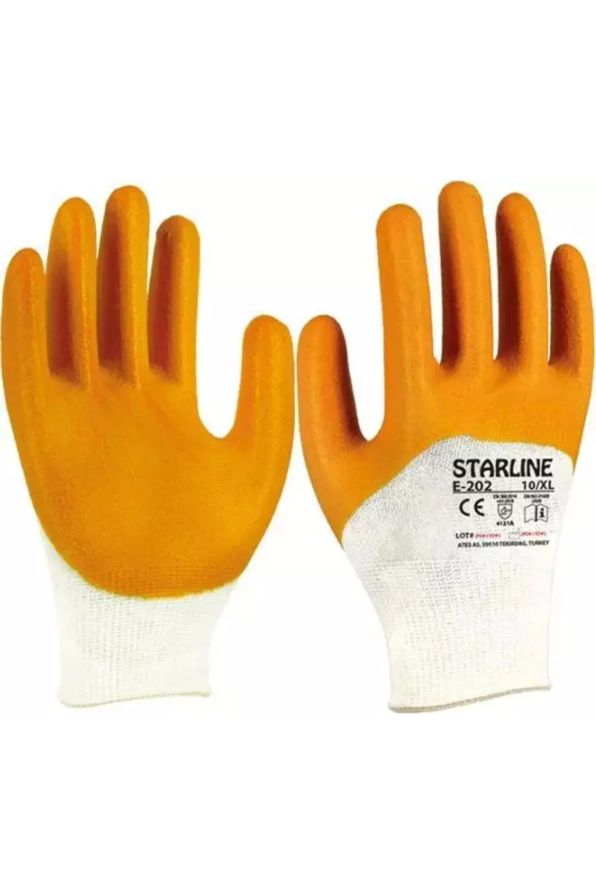 Starline E-202 NİTRİL ELDİVEN SARI XL-10 BEDEN (1 PAKET:12 ÇİFT ...