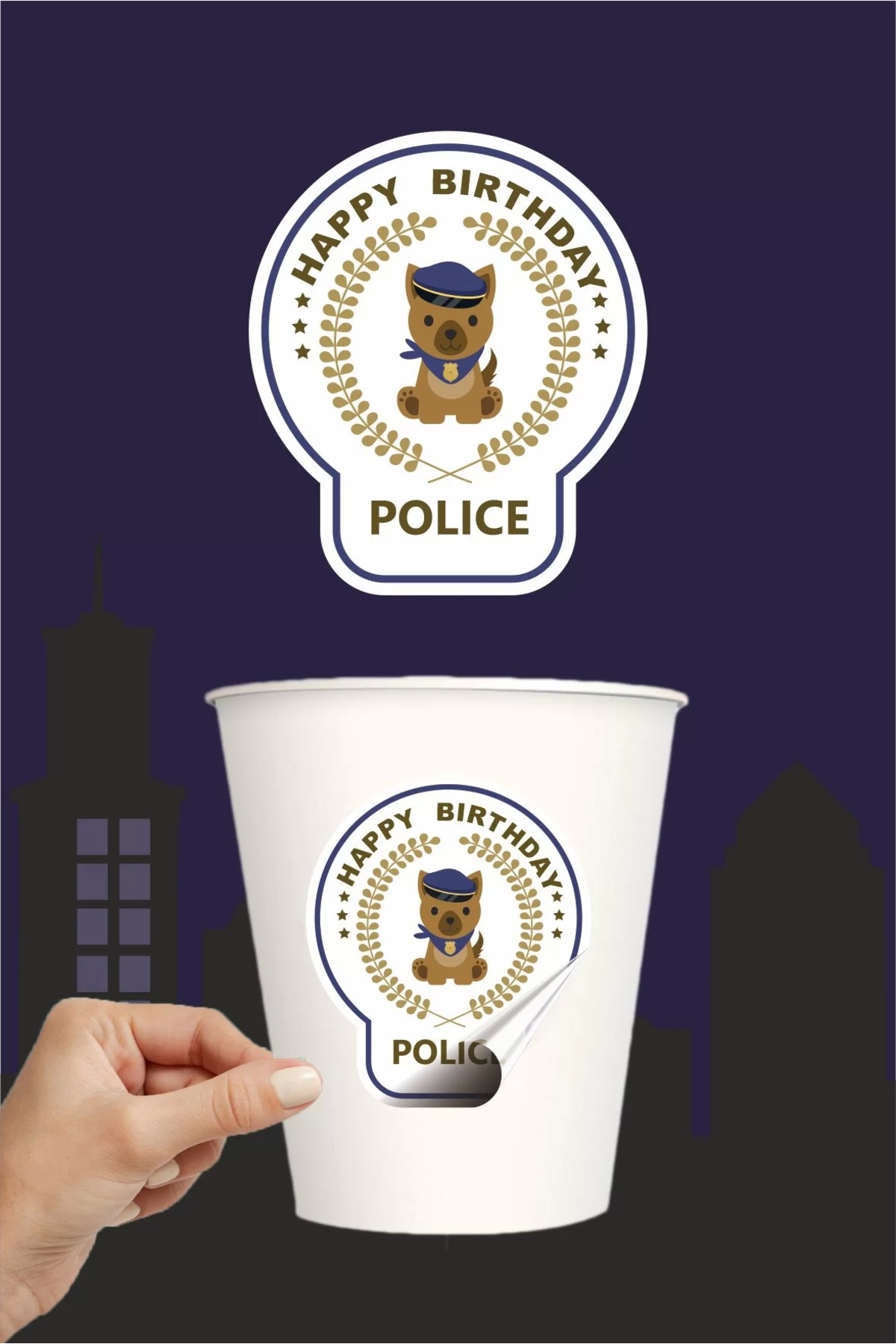 neşeli günlerim Polis Sticker (ETİKET) ** Yapışkanlı Kağıt - Fiyatı ...
