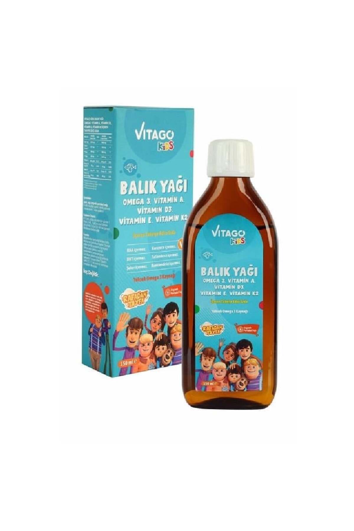 Vitago Kids Balık Yağı Omega 3 Vitamin A D3 E K2 Içeren Şurup 150 ml ...