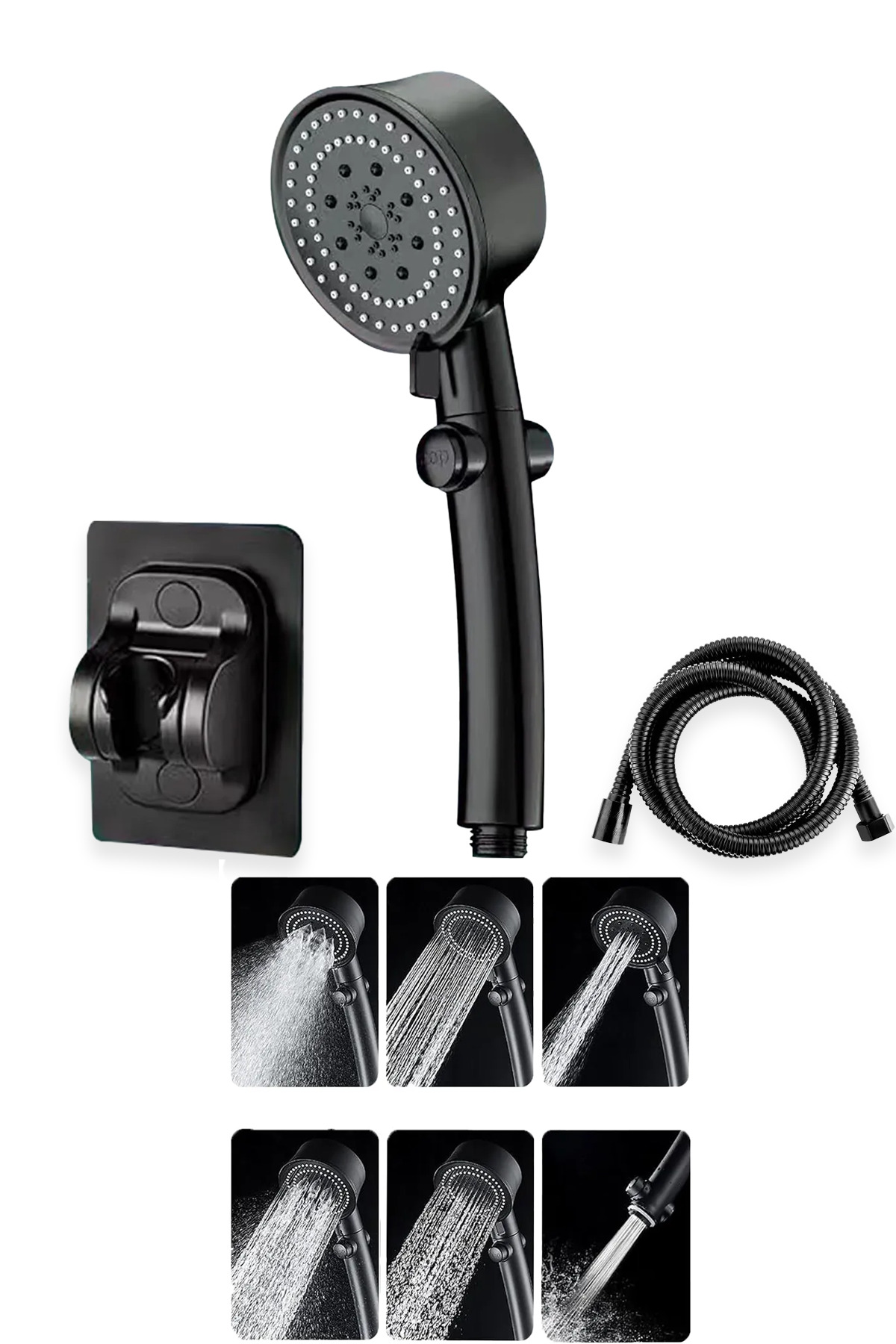 MAROKEN Banyo Duş Başlığı 5 Fonksiyonlu Yağmurlama Tepe Başlık Tazyikli ...