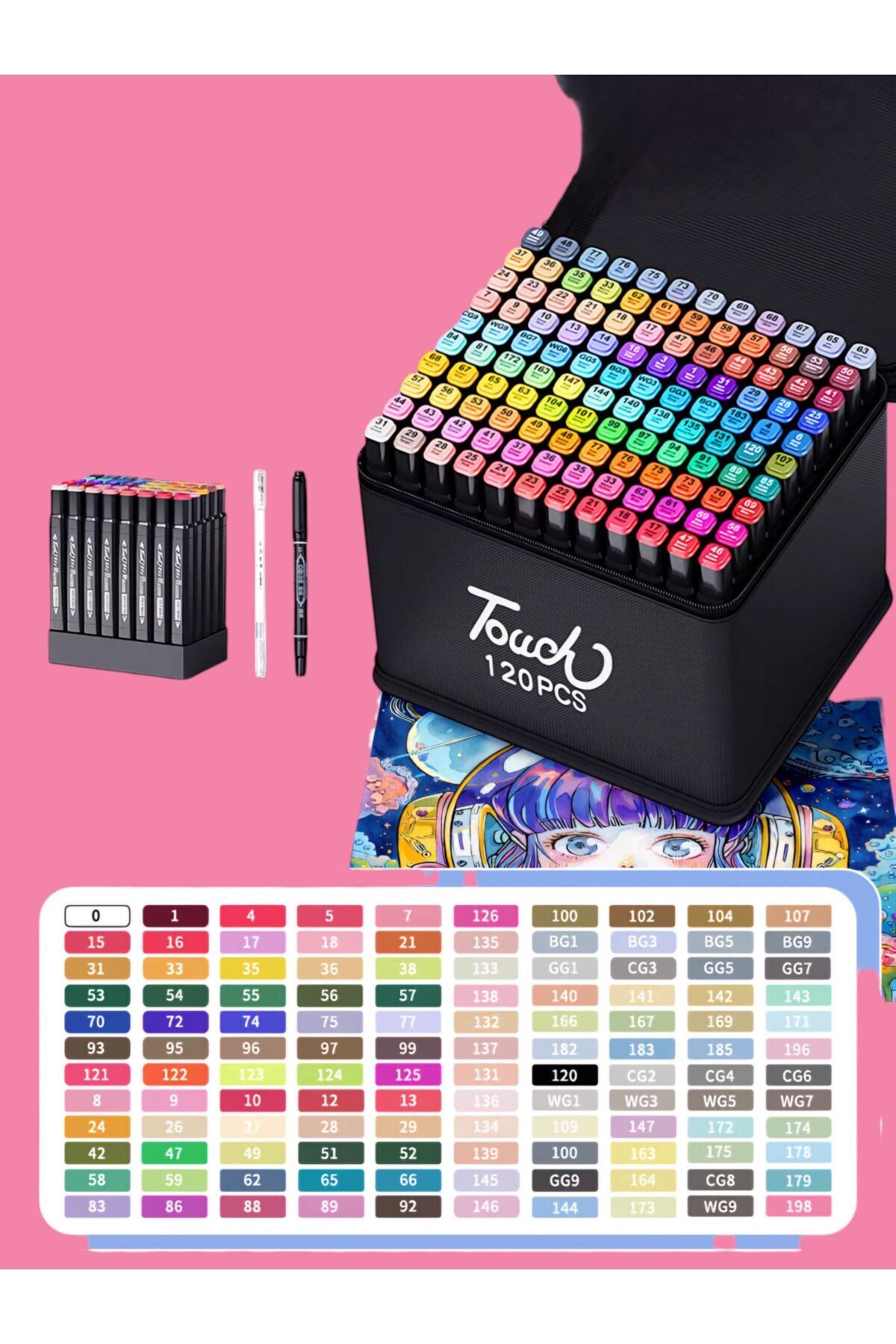 Lexi Bella 120 Lİ Çift Taraflı Marker Keçeli Kalem Seti 120 Renk Marker ...