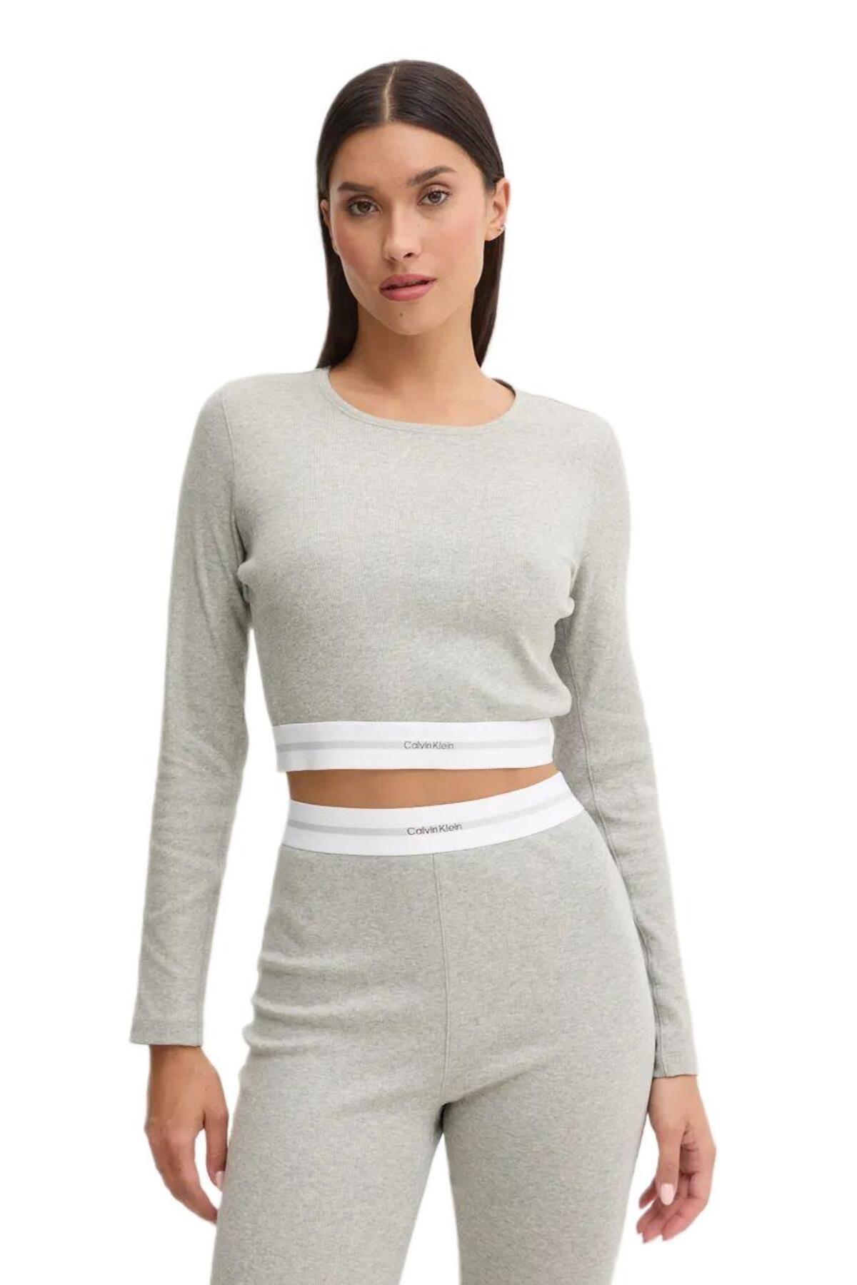 Calvin Klein Kadın Gri Logolu Crop Crew 000QS7217E - Fiyatı, Yorumları