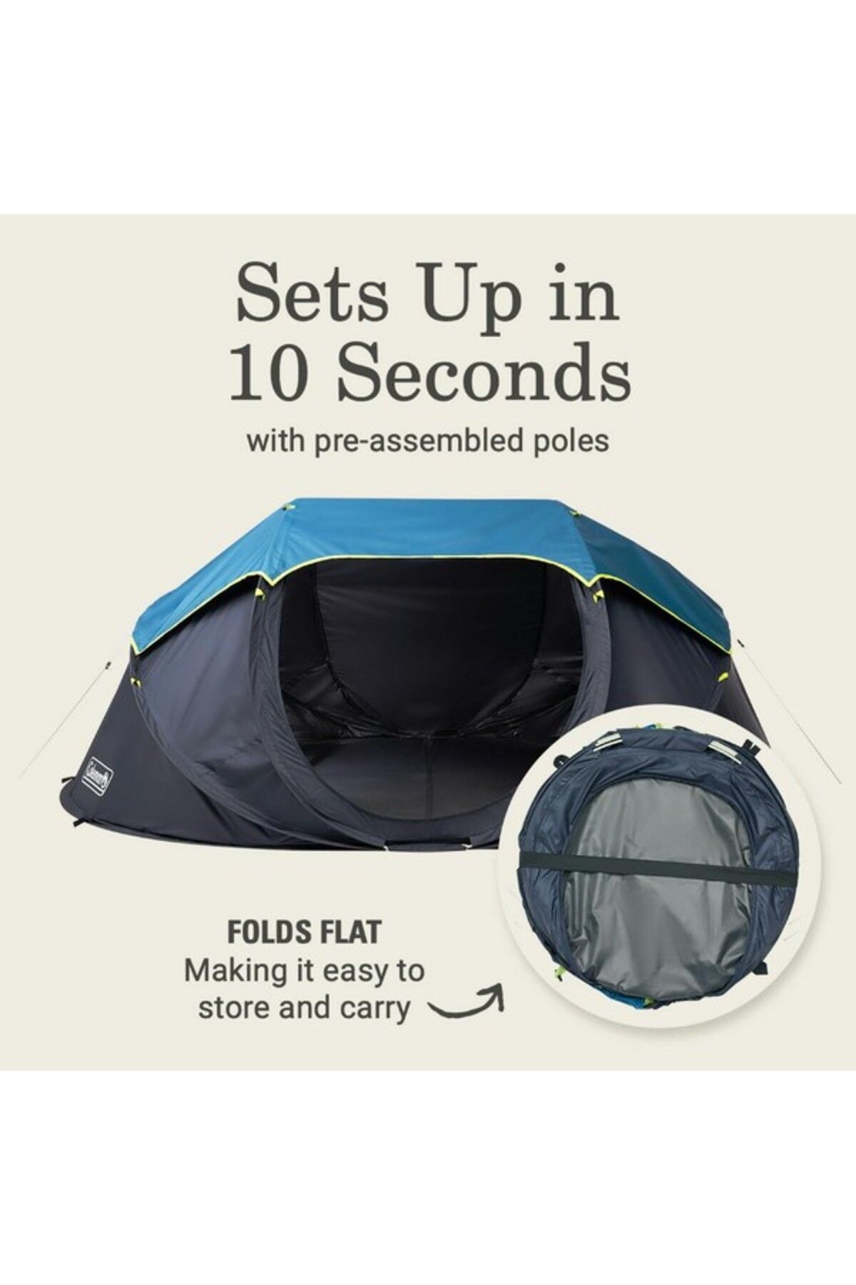 Coleman 4 Person Camp Burst Pop Up Tent with Dark Room Technology Trendyol