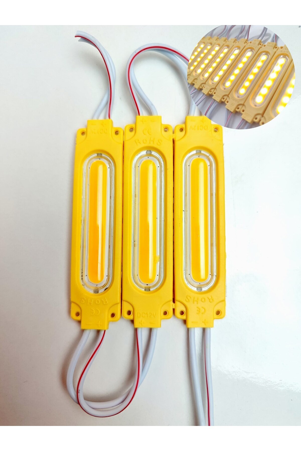 BALP Cob Ledli Su Geçirmez Mercekli Sarı Neon Parmak Led 3 Adet ...