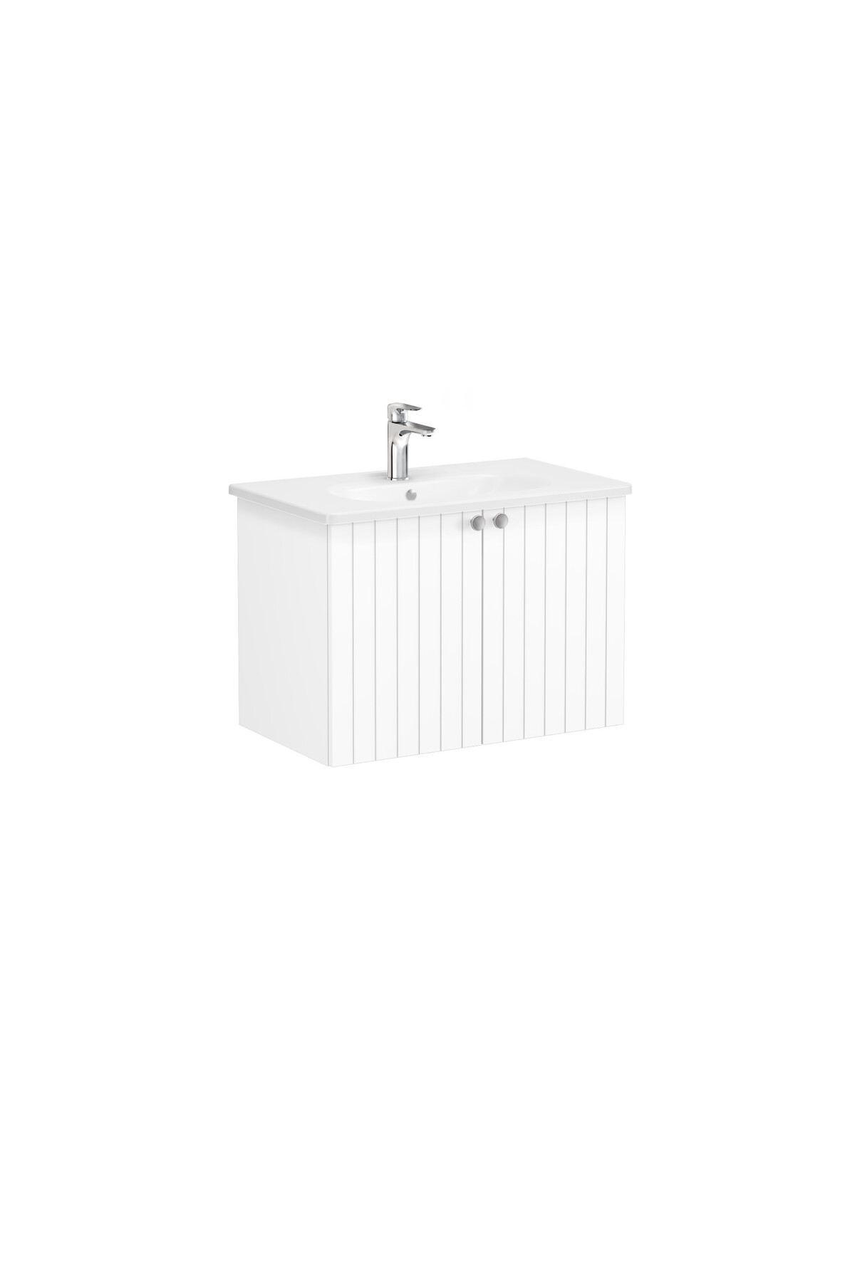 VitrA Root Grove 69289 Lavabo Dolabı, Kapaklı, Mat Beyaz, 80 cm ...